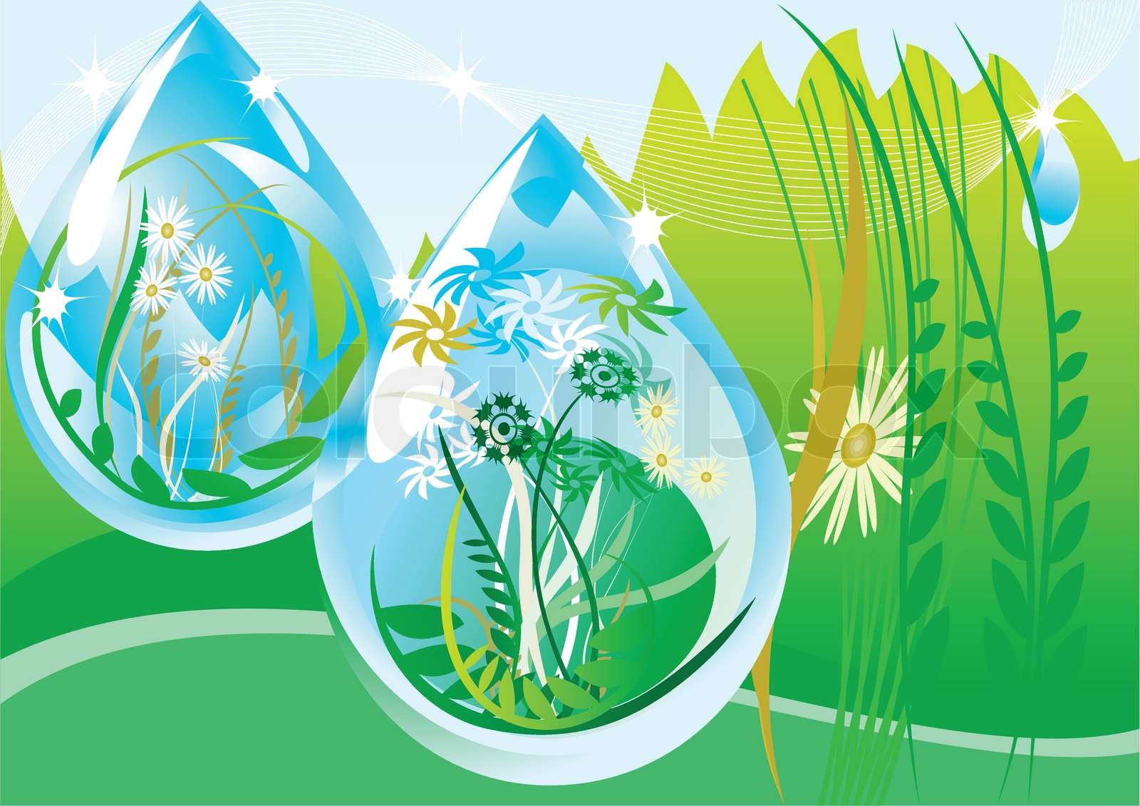 Two drops of dew | Stock vector | Colourbox