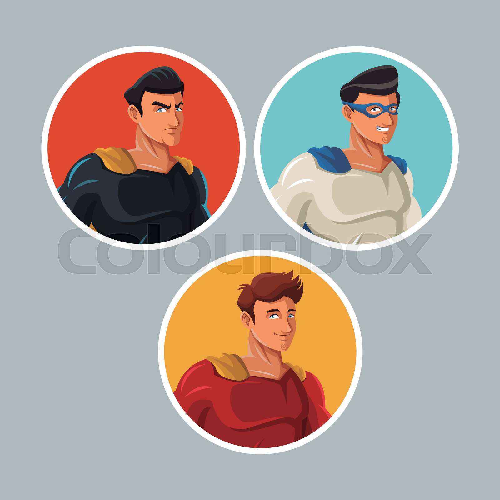 superhero protecting justice characters comic | Stock vector | Colourbox