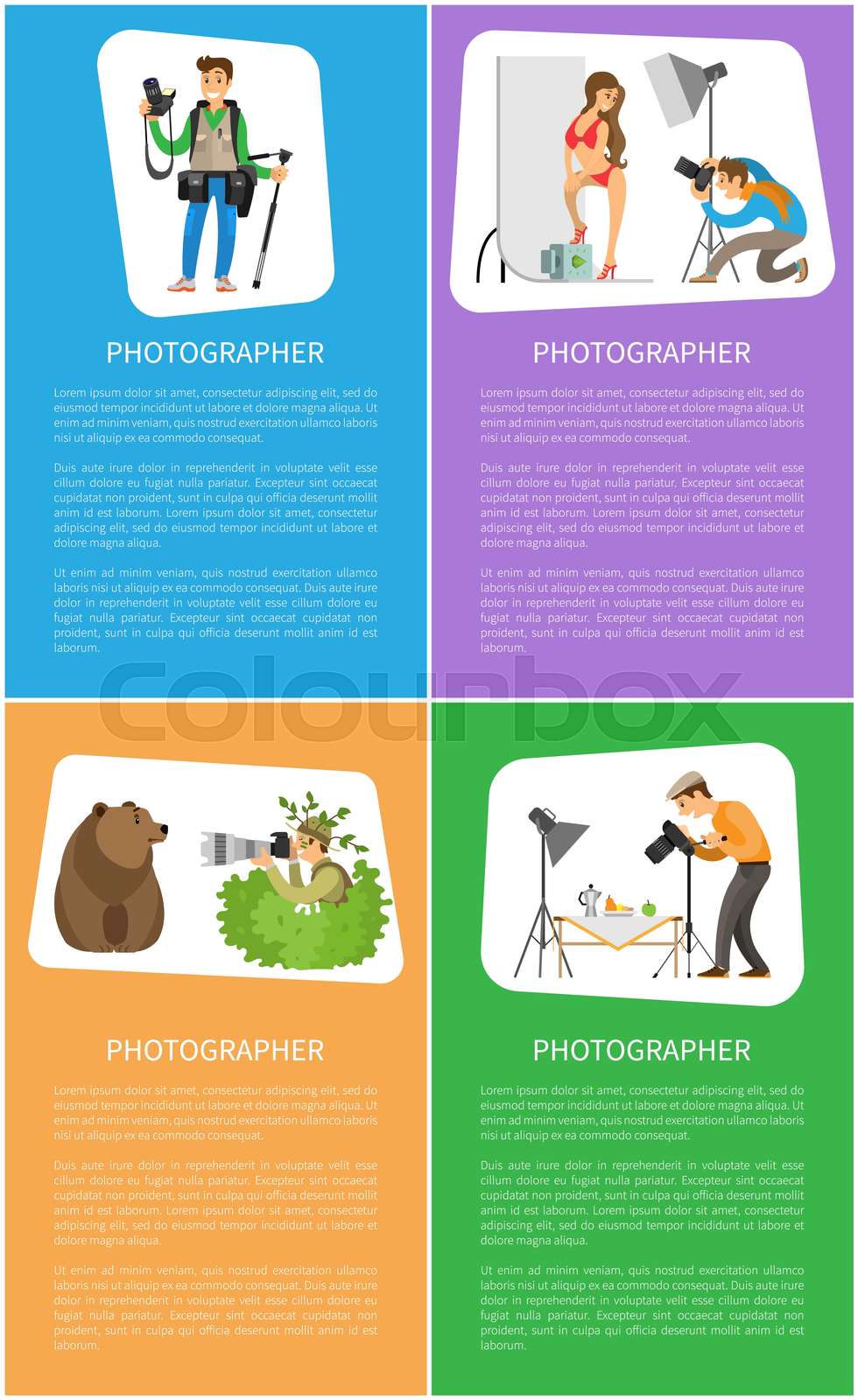 Photographers with Modern Digital Cameras Banners | Stock vector ...