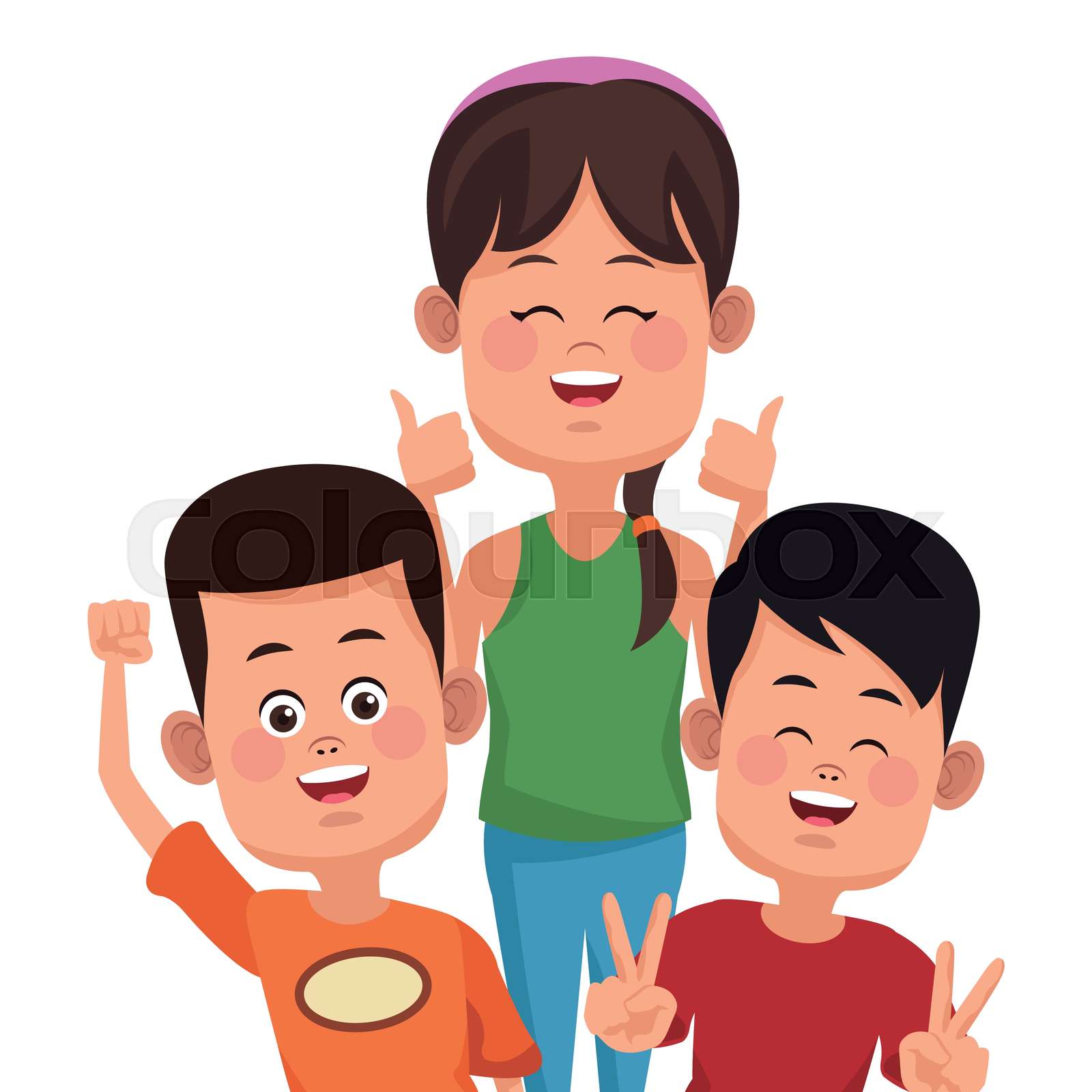 Kids friends cartoon | Stock vector | Colourbox