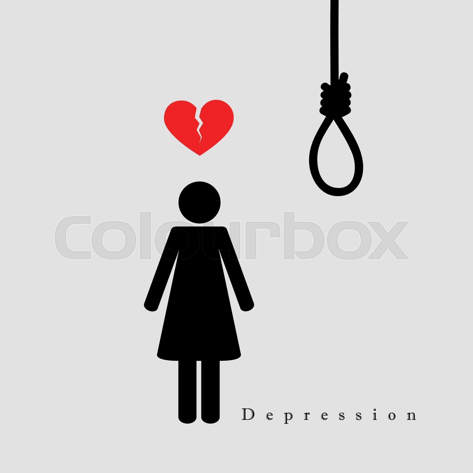 strangle, suicide, woman | Stock vector | Colourbox