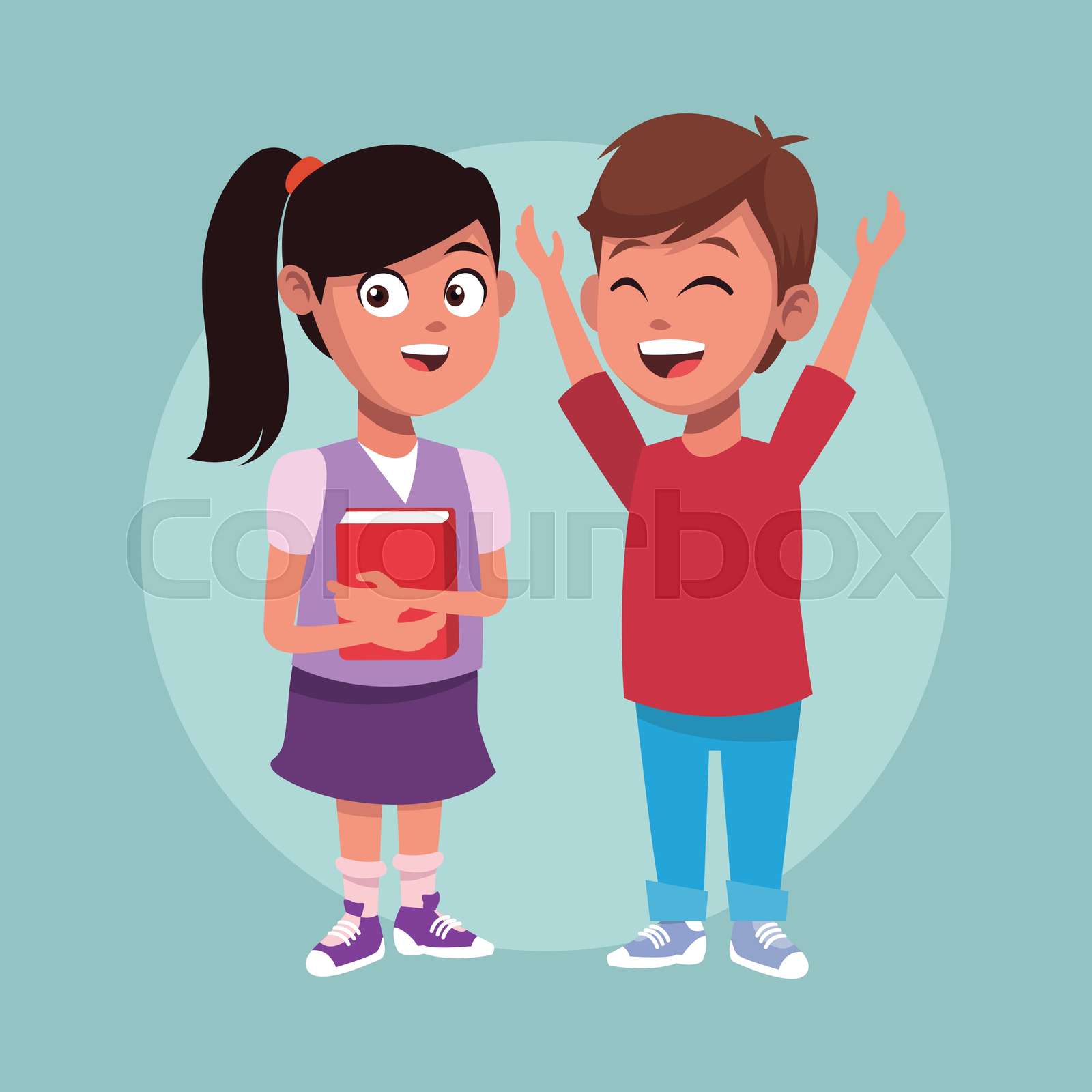 Student kids cartoon | Stock vector | Colourbox