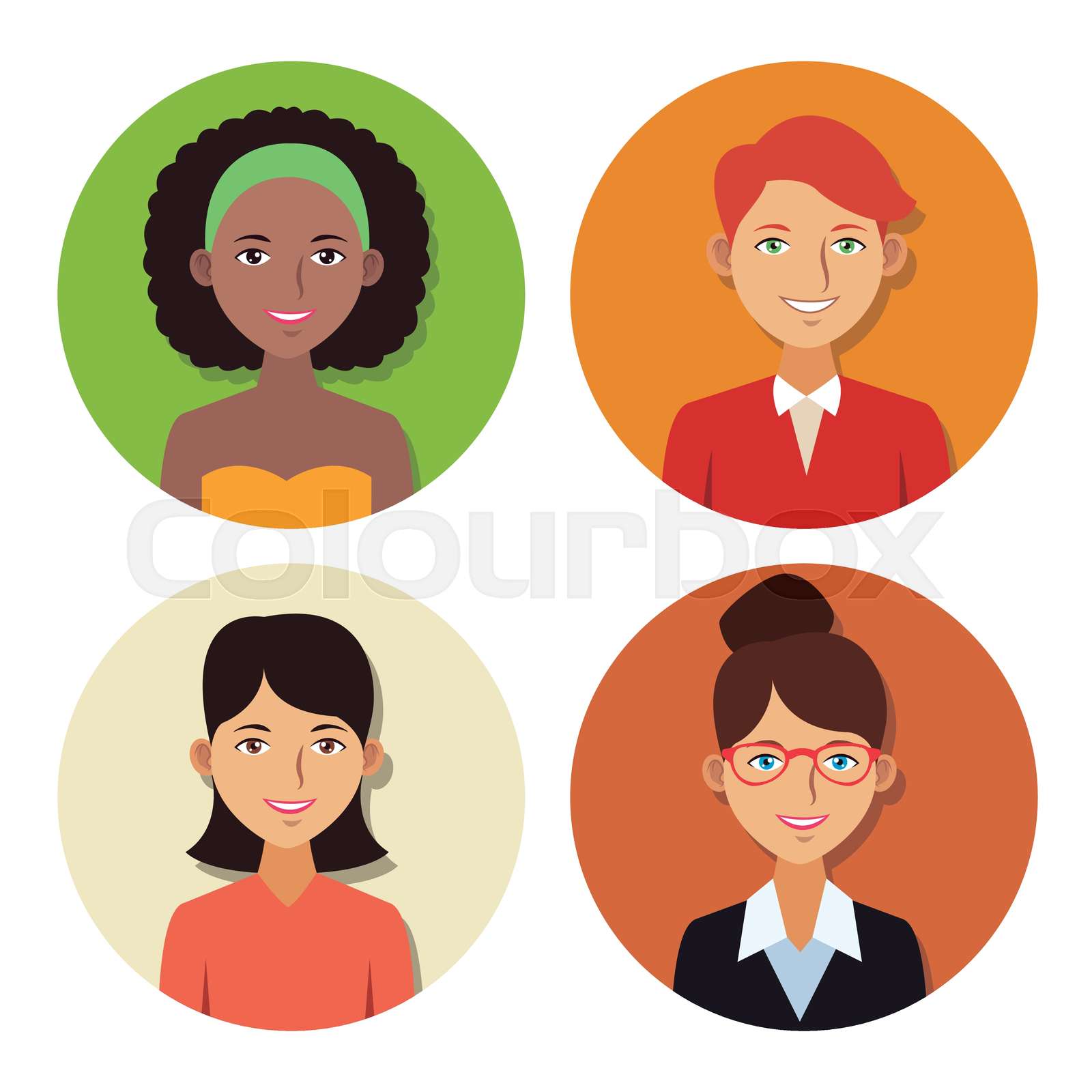People in round icons | Stock vector | Colourbox