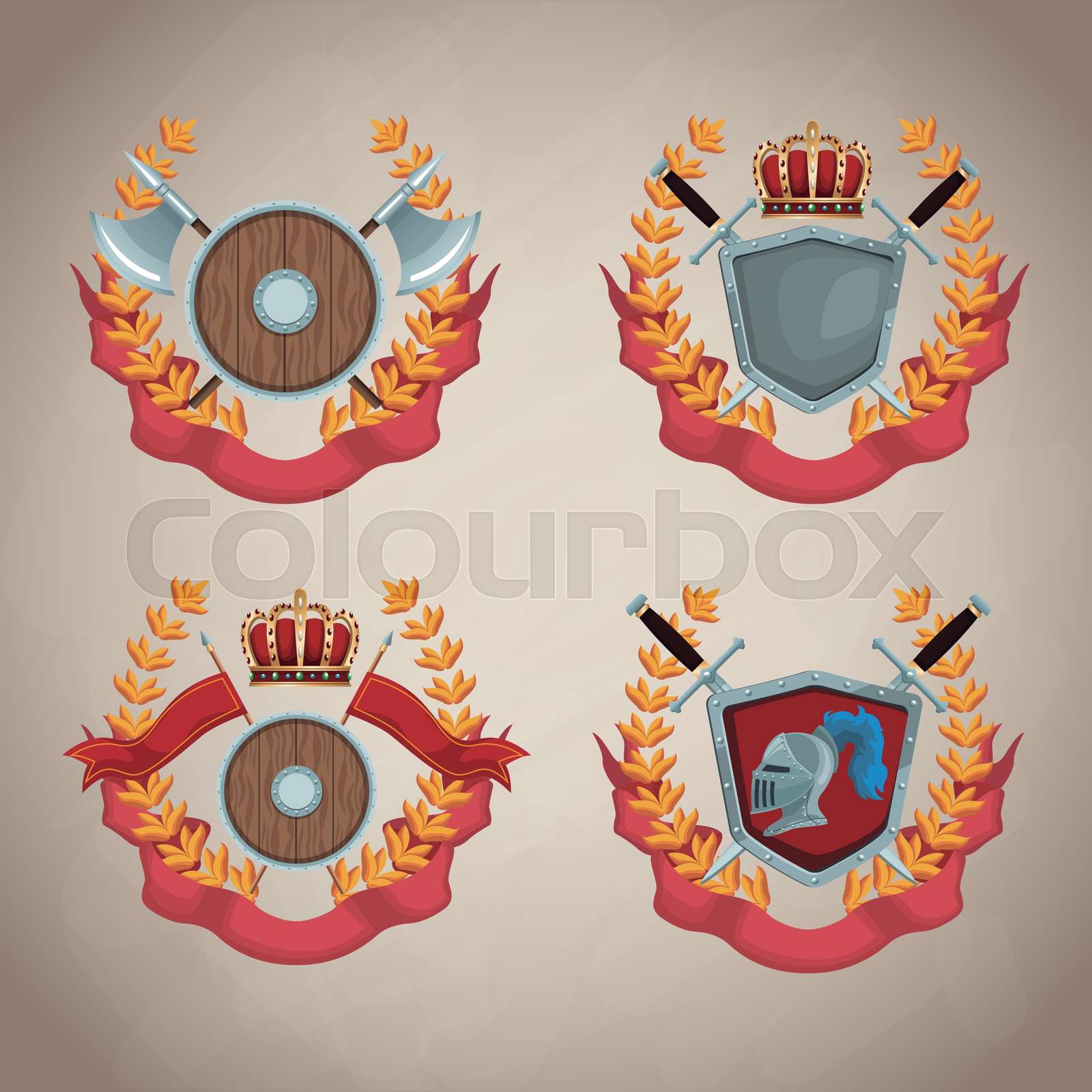 Medieval emblem insignia | Stock vector | Colourbox