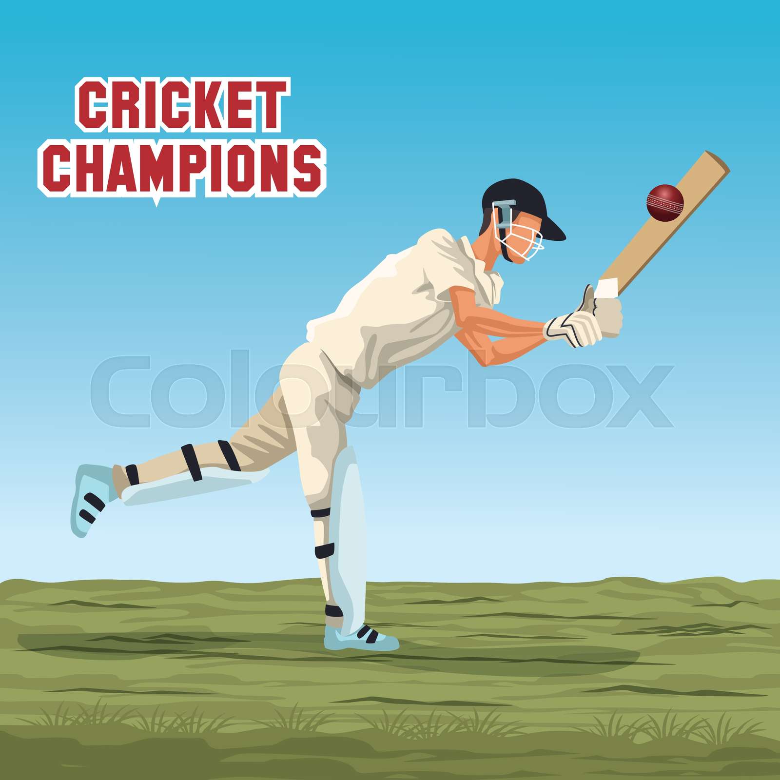 Cricket player cartoon | Stock vector | Colourbox