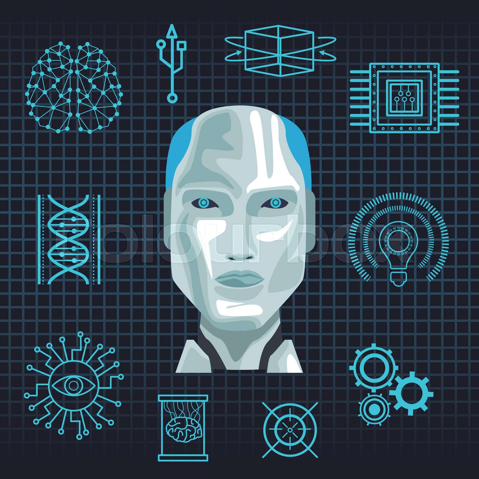 Robot artificial intelligence | Stock vector | Colourbox