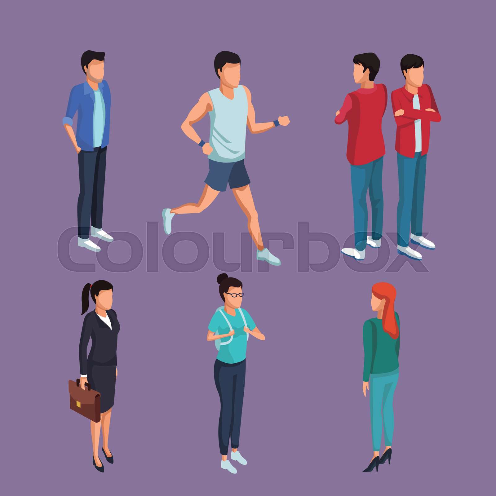 Young people 3d | Stock vector | Colourbox