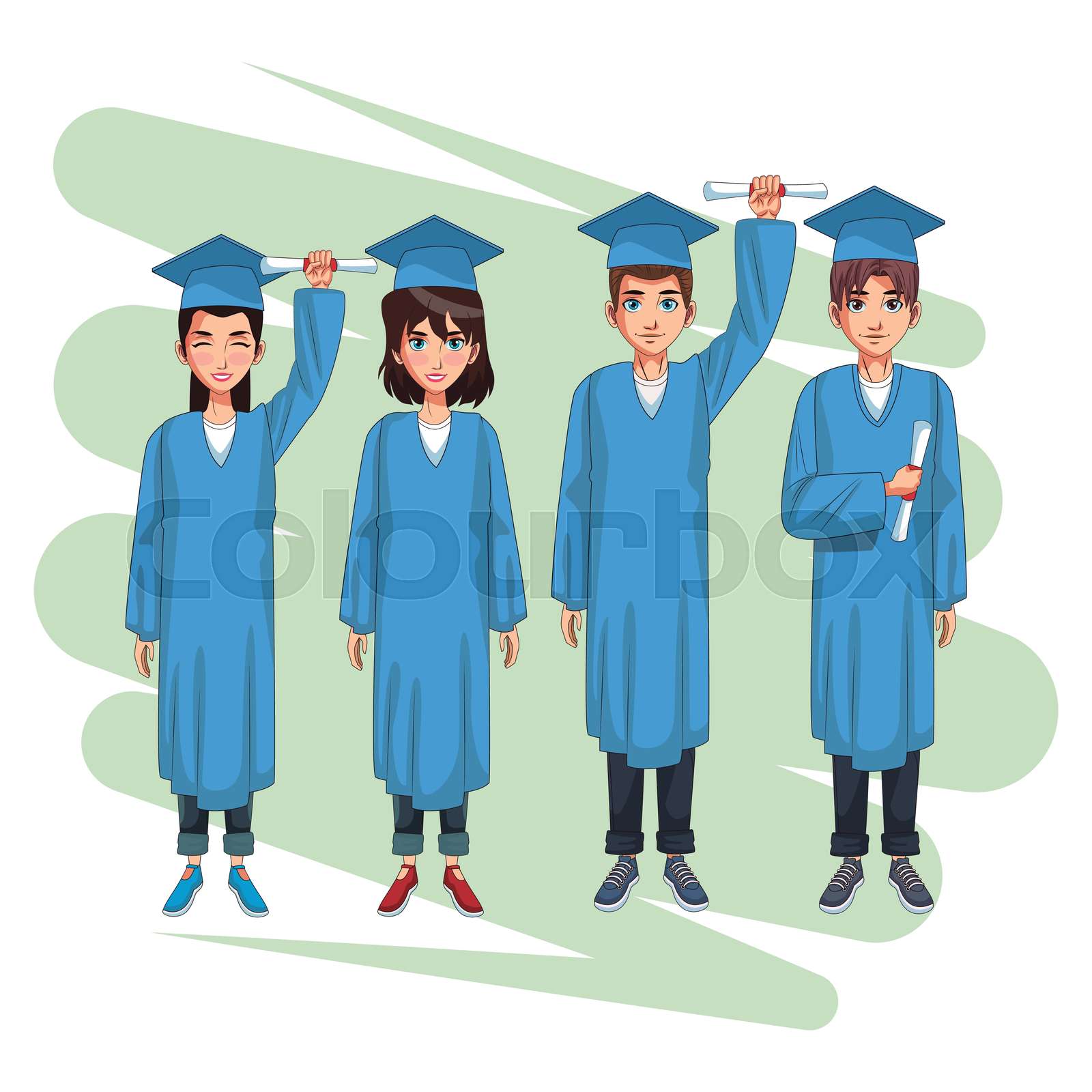 Young students cartoons | Stock vector | Colourbox