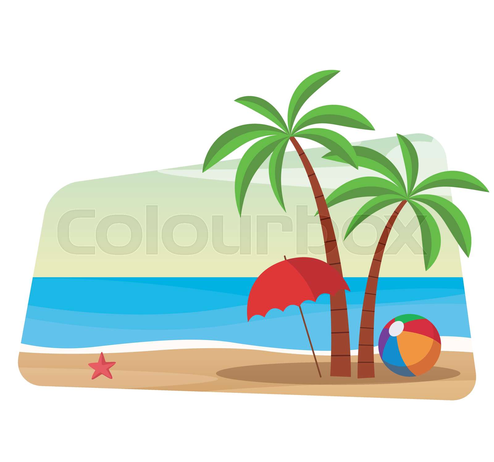 Beautiful beach cartoon | Stock vector | Colourbox