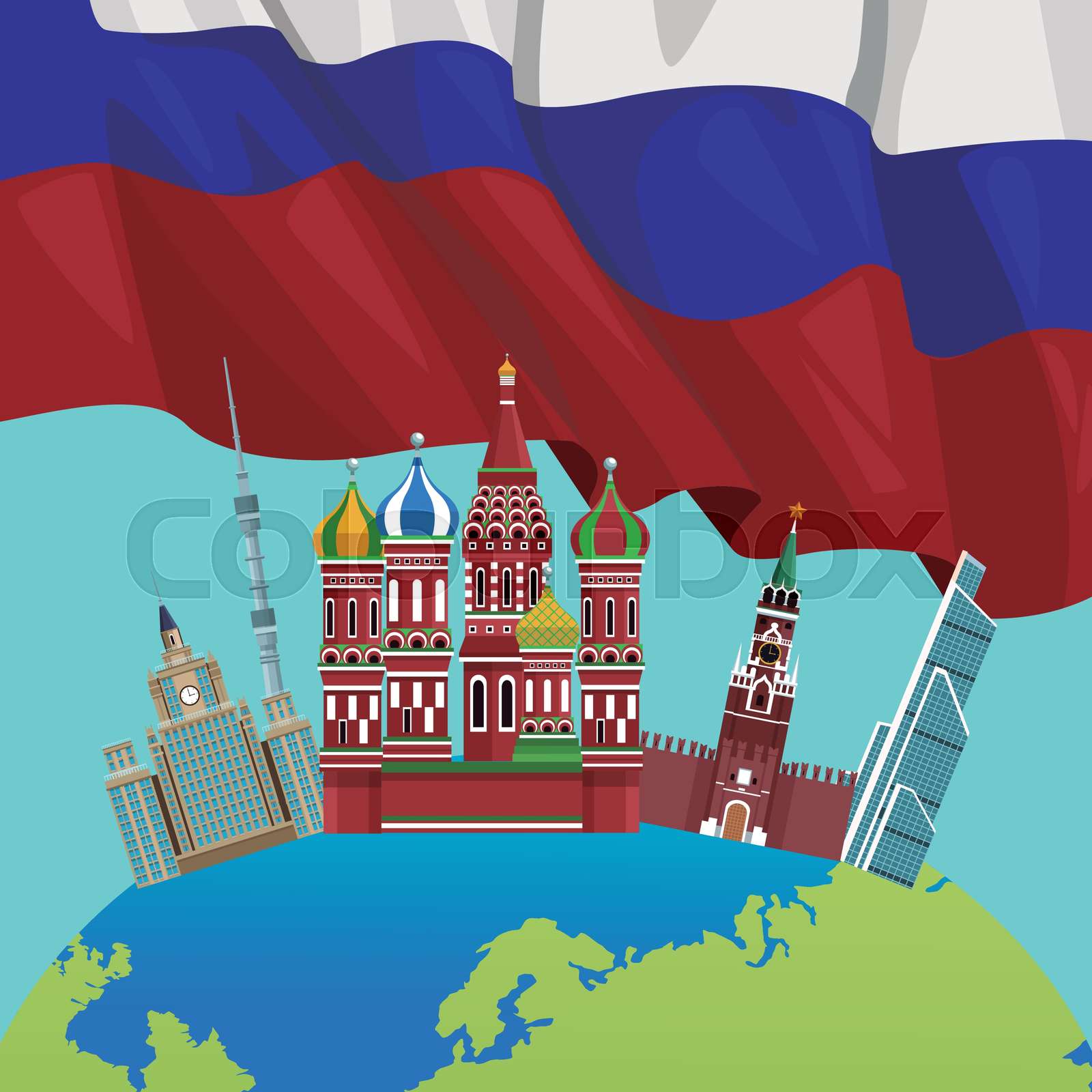 Russia travel poster | Stock vector | Colourbox