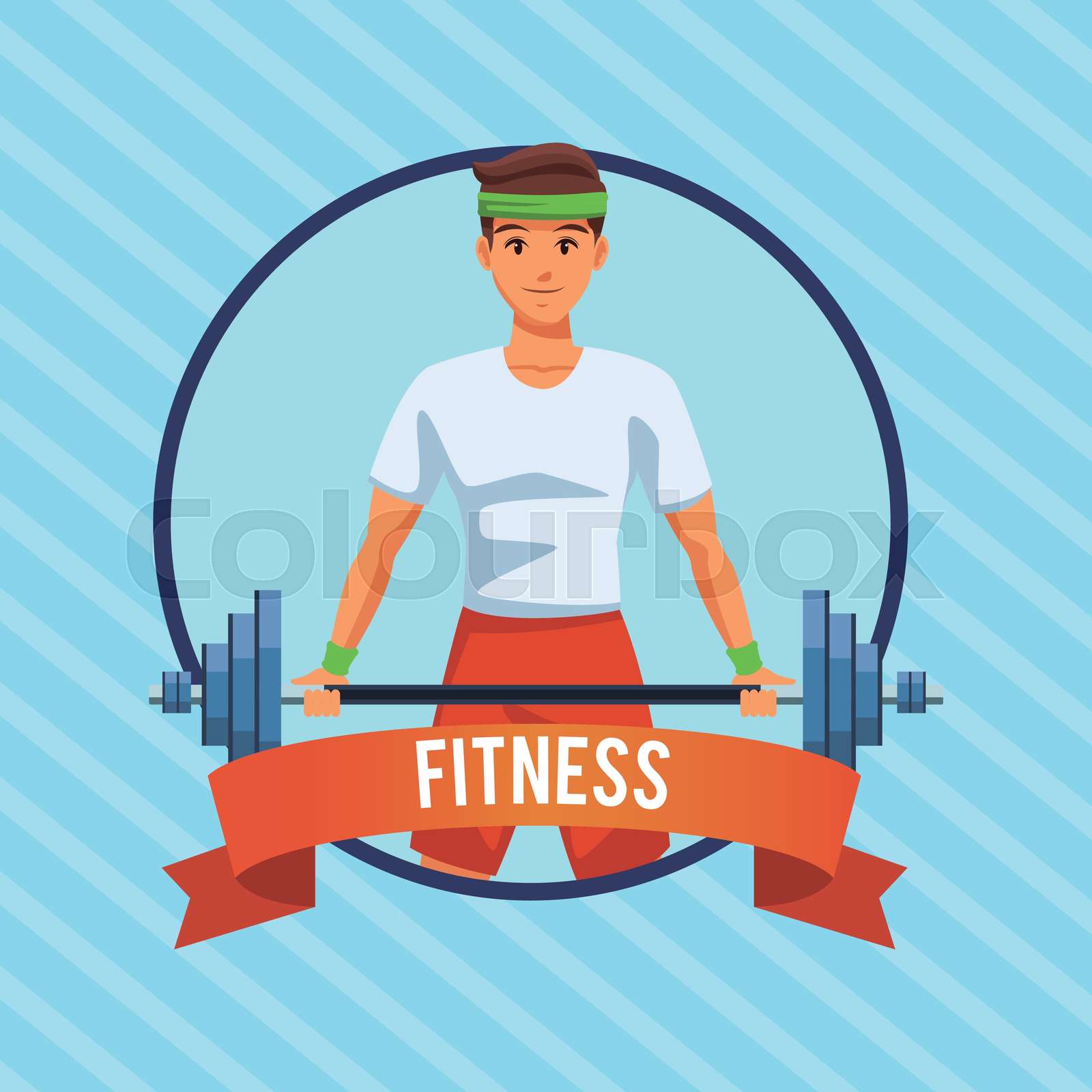 Fitness man cartoon | Stock vector | Colourbox