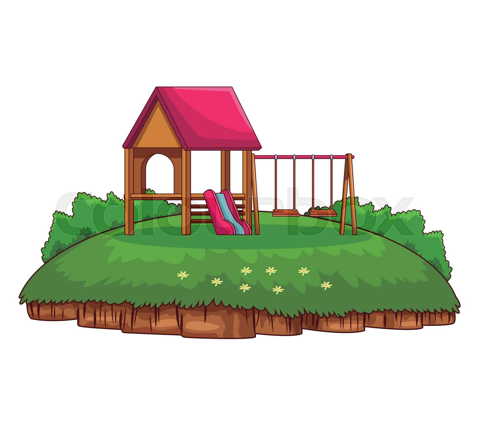 Woode playhouse at park | Stock vector | Colourbox