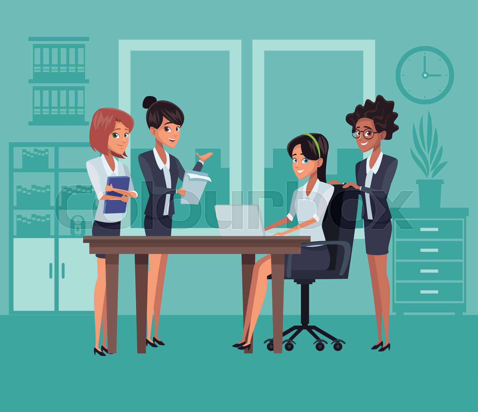 Business coworkers cartoons | Stock vector | Colourbox