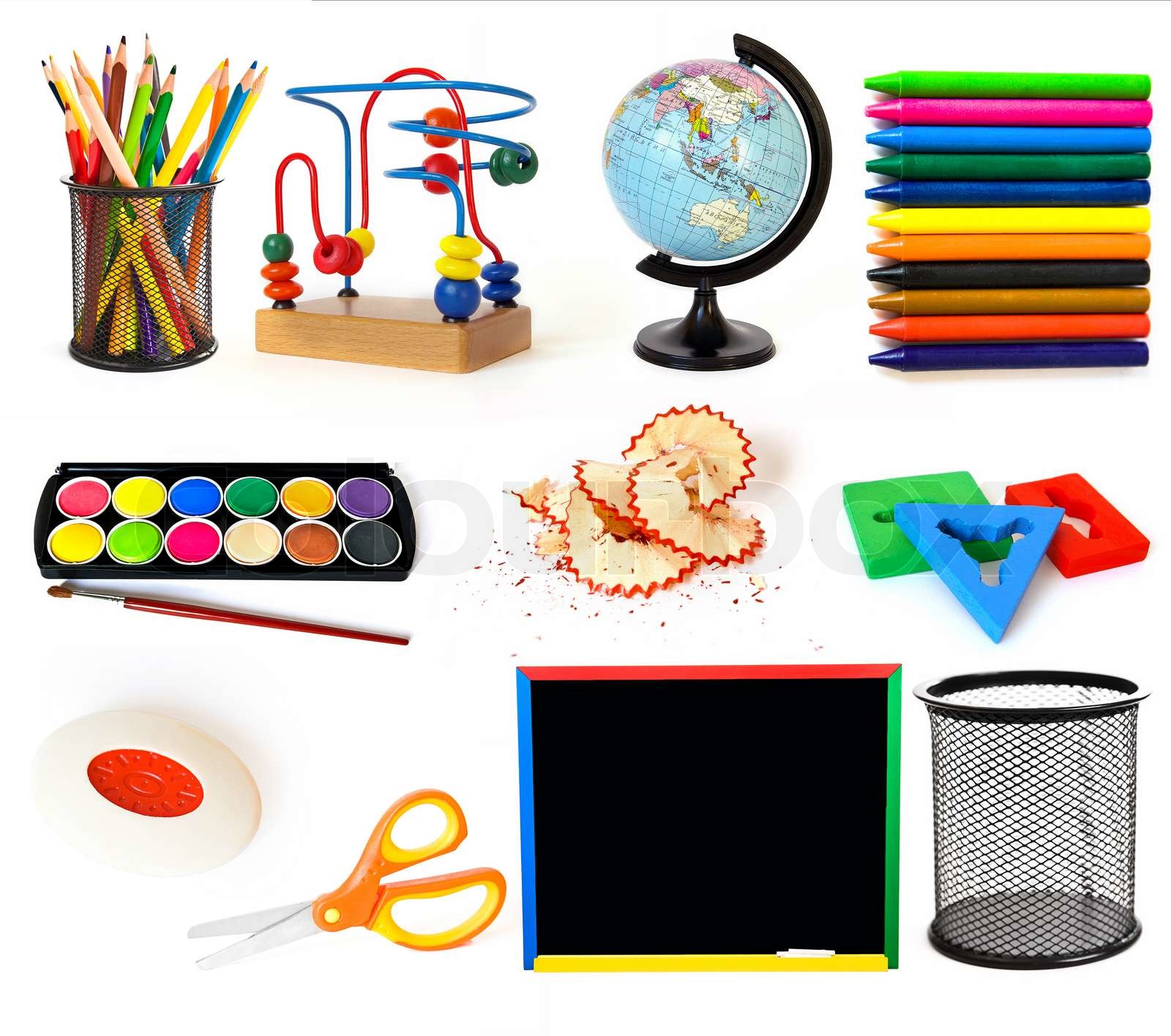 Group of school objects | Stock image | Colourbox