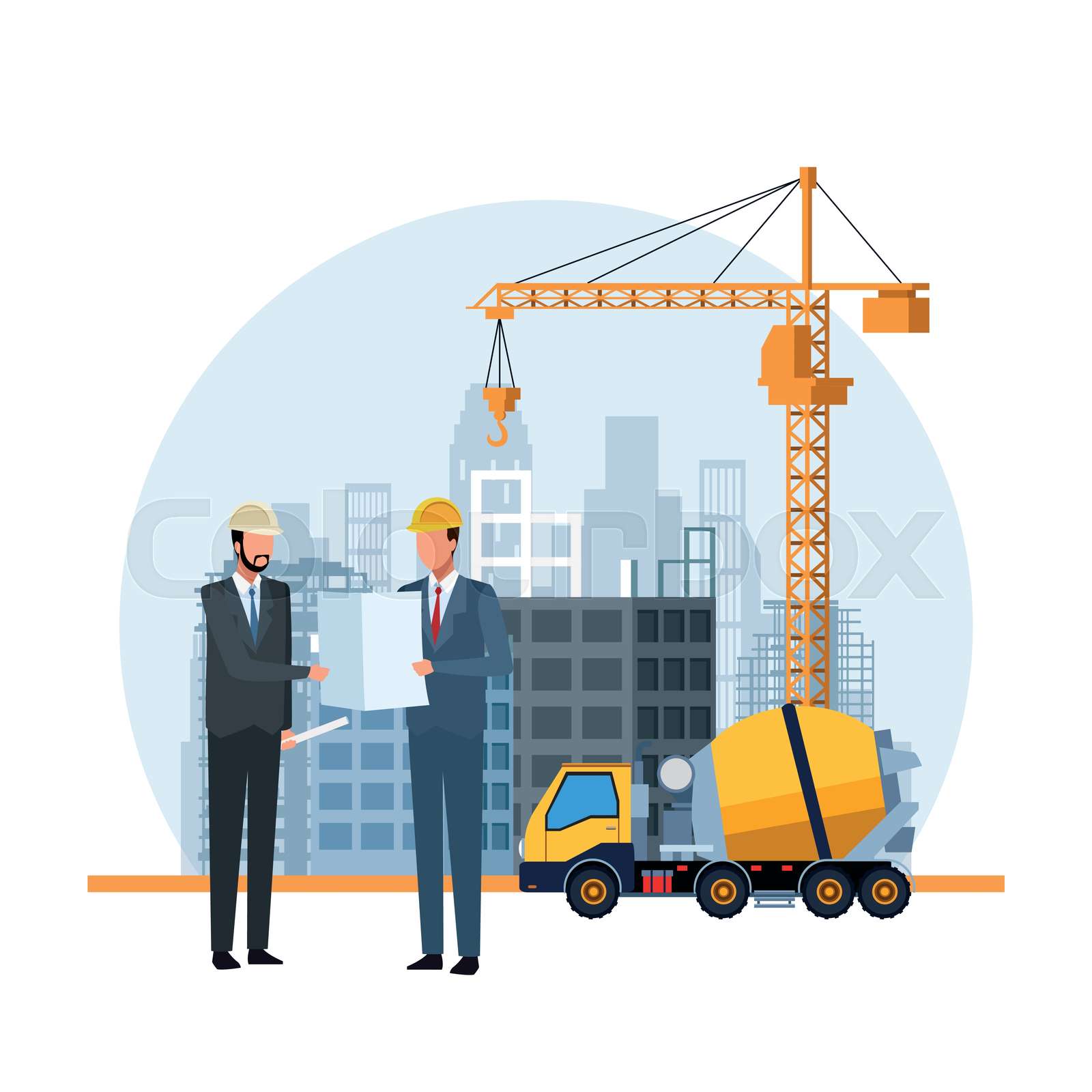 construction engineer cartoon | Stock vector | Colourbox