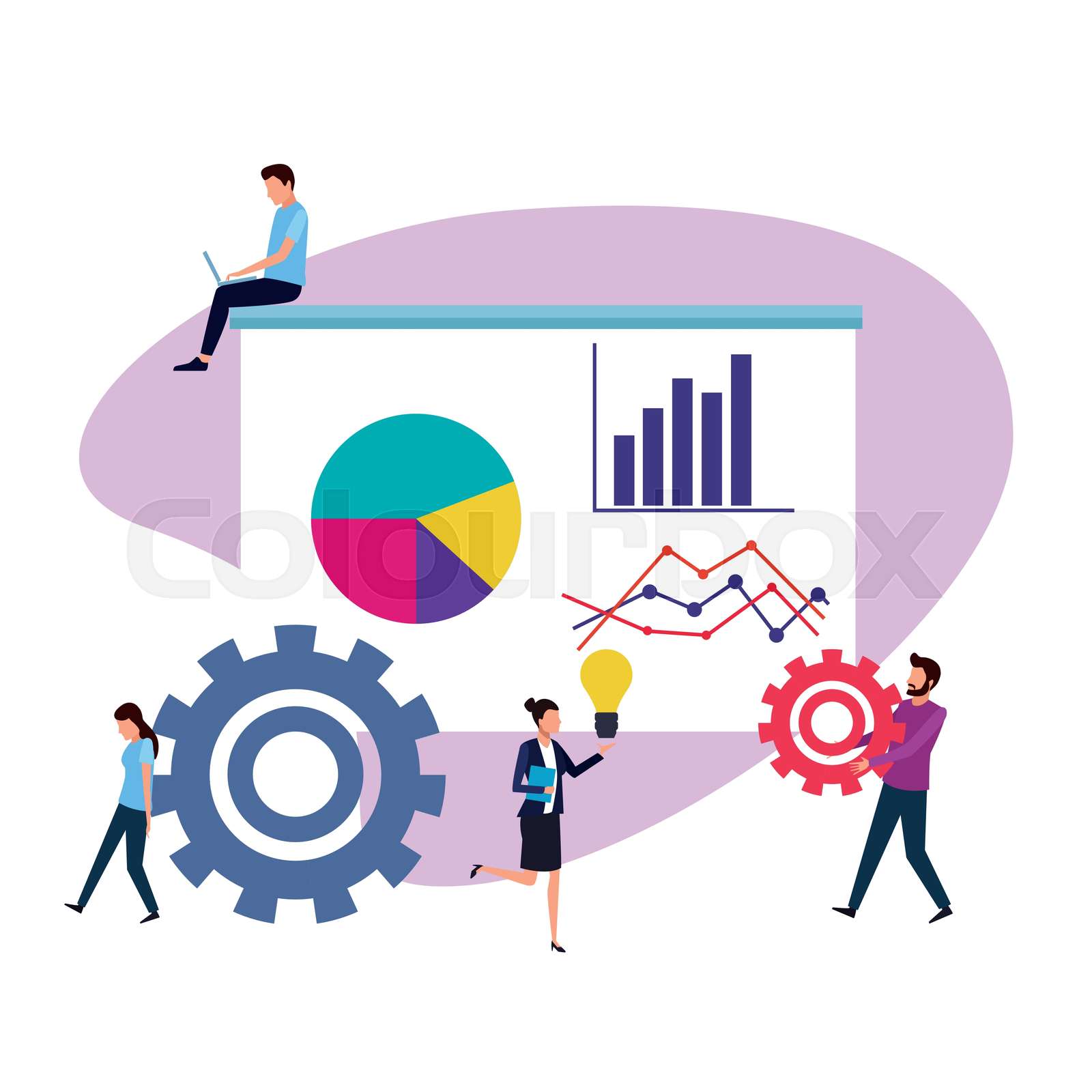 teamwork data chart | Stock vector | Colourbox