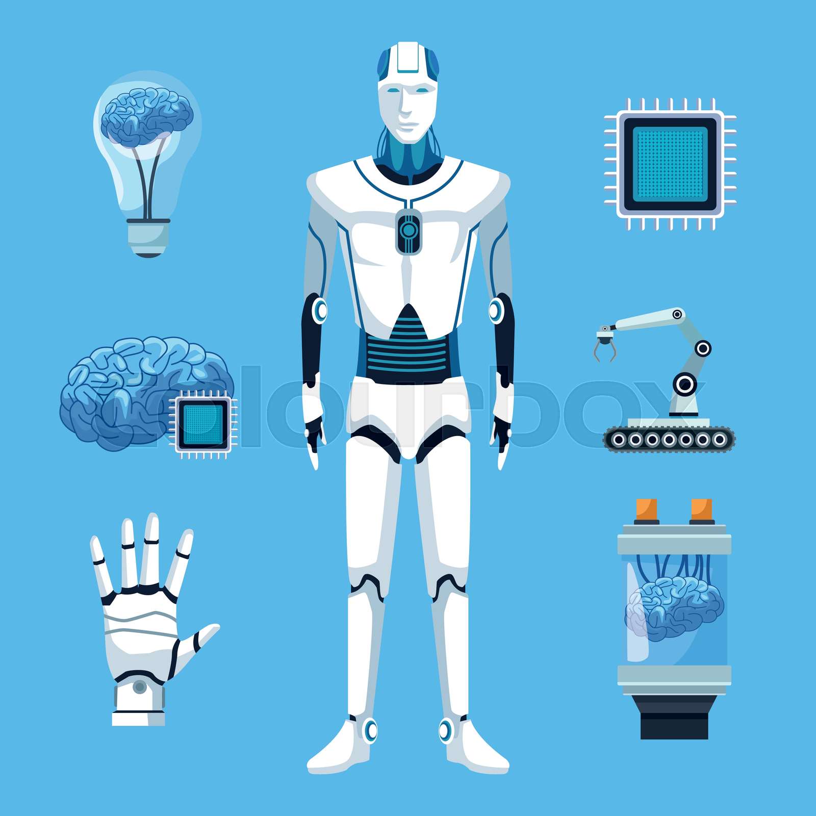 robot with artificial intelligence | Stock vector | Colourbox