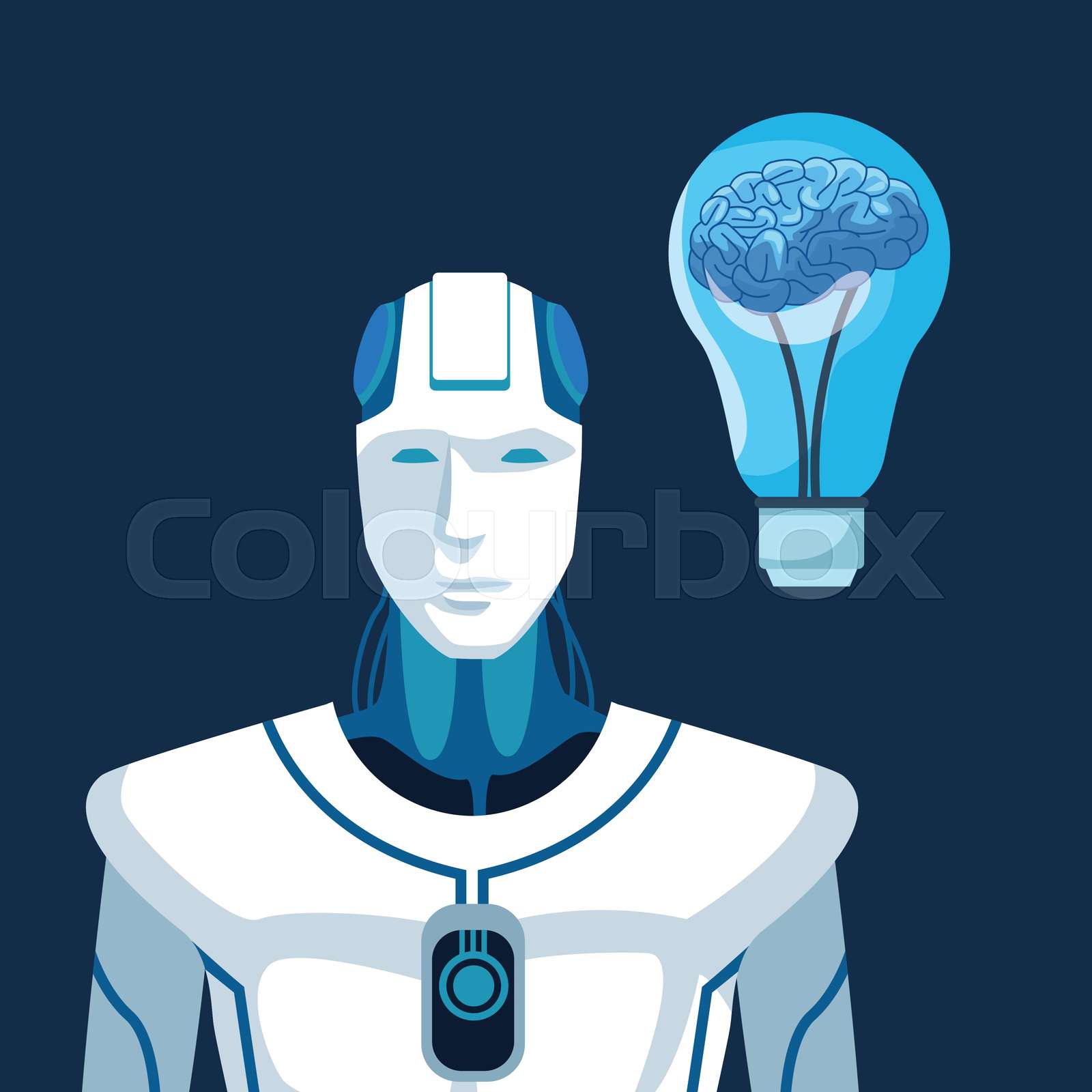 robot with artificial intelligence | Stock vector | Colourbox
