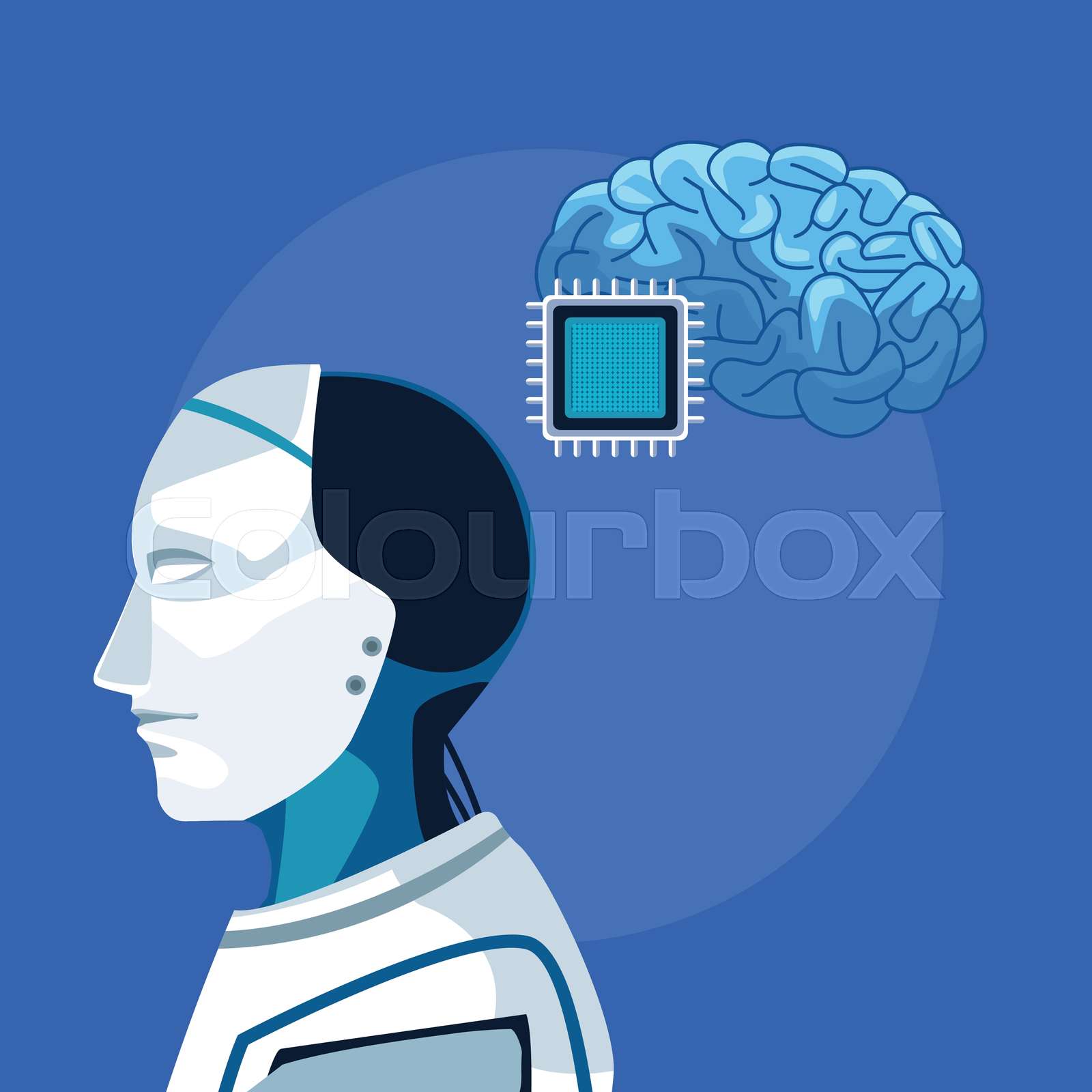 robot with artificial intelligence | Stock vector | Colourbox