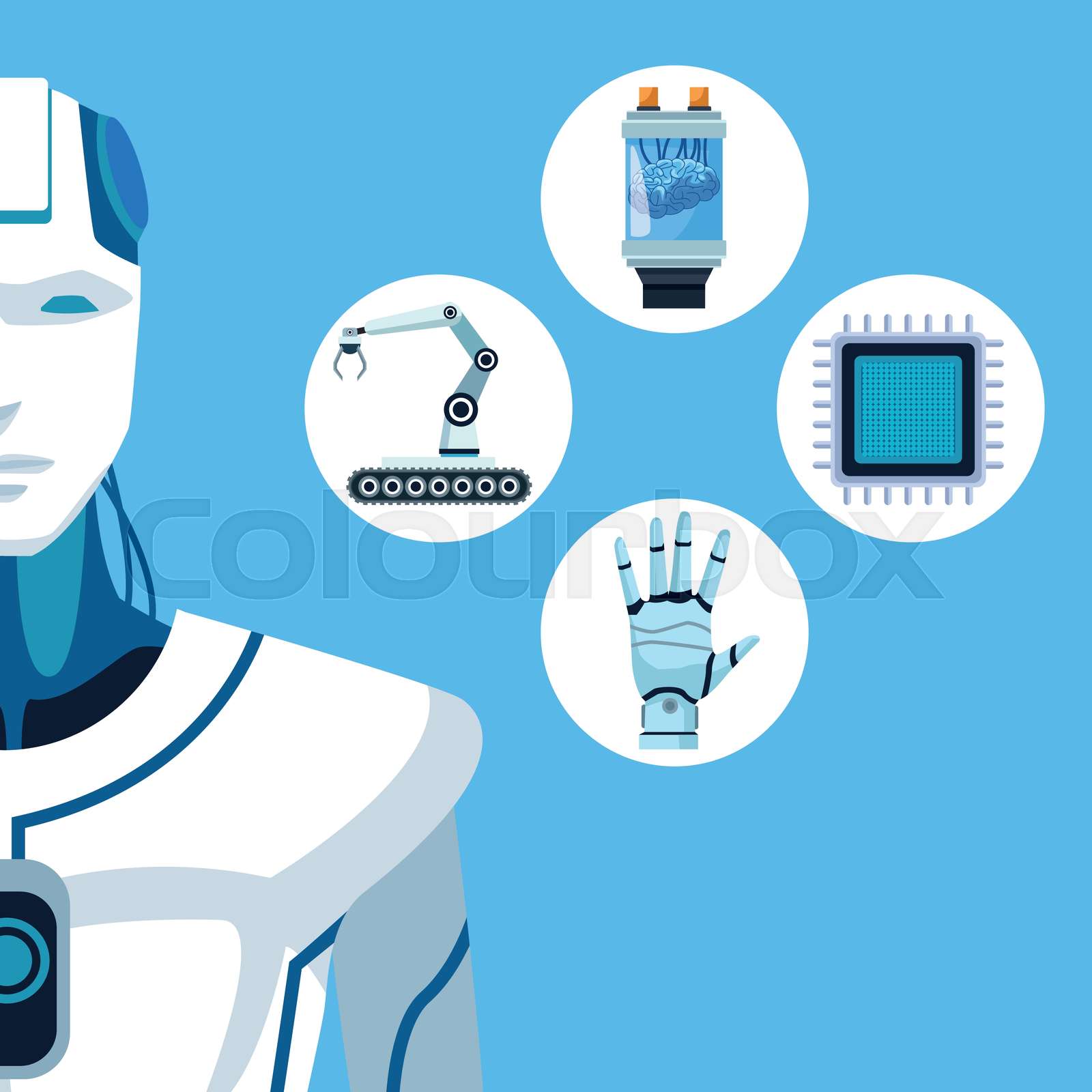 robot with artificial intelligence | Stock vector | Colourbox