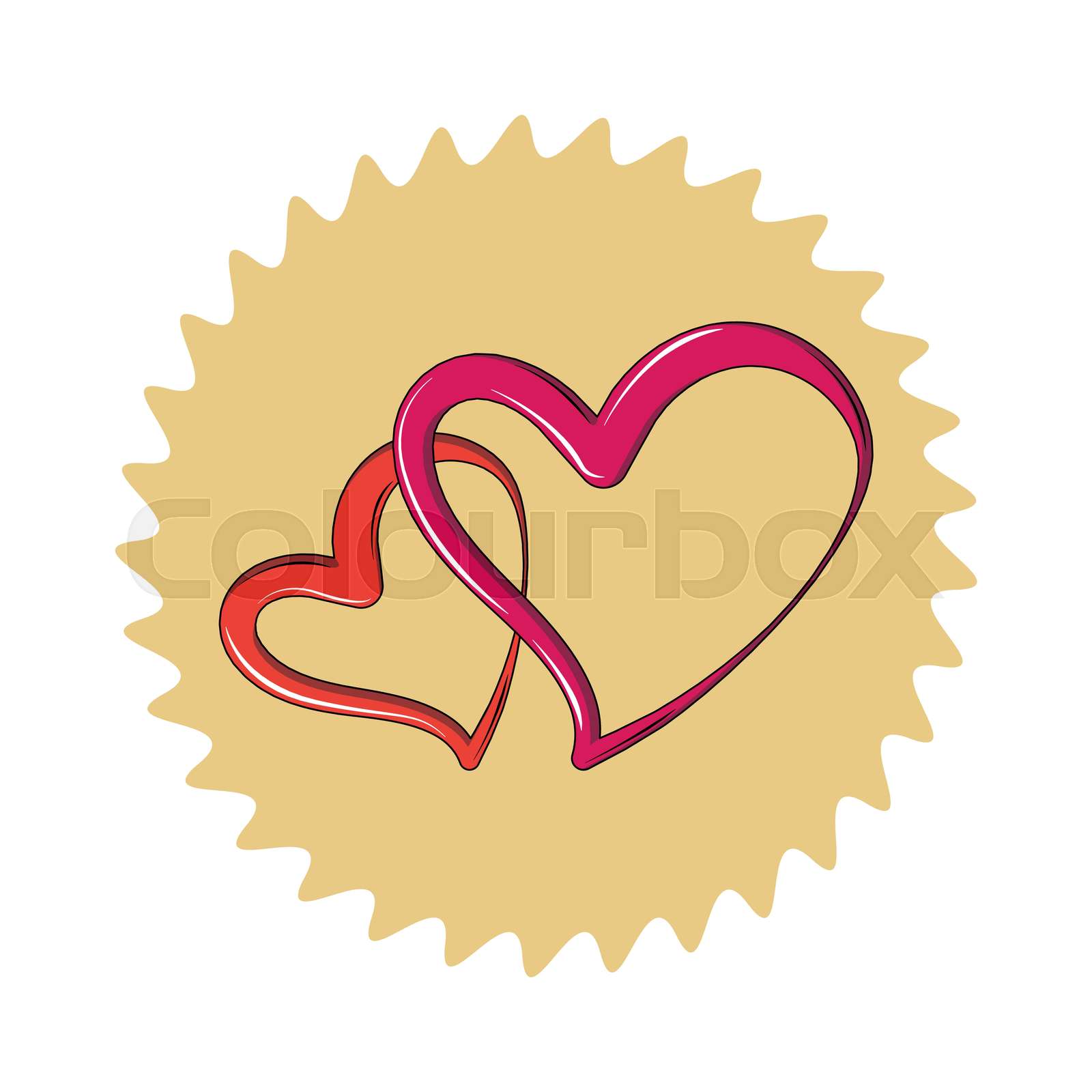 Two hearts cartoon | Stock vector | Colourbox