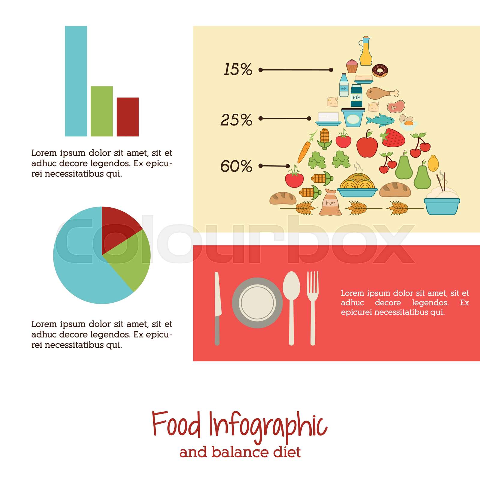 Food infographic design | Stock vector | Colourbox