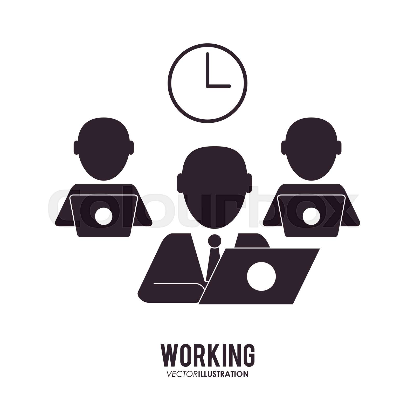 pictograms working icon design | Stock vector | Colourbox