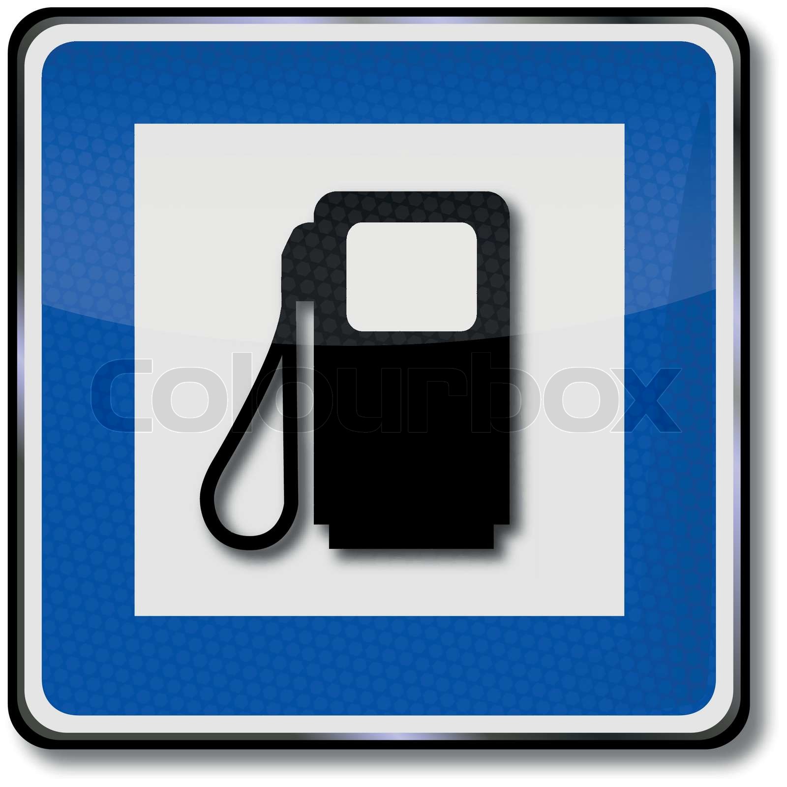 Road sign gas station | Stock vector | Colourbox