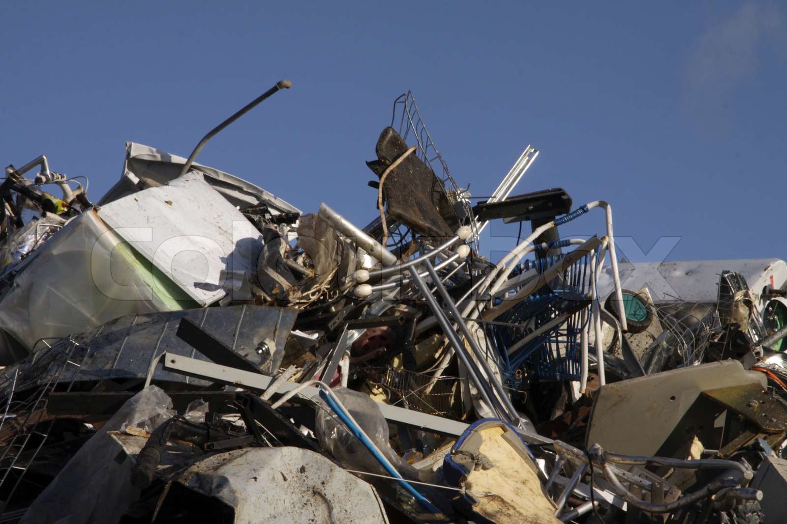 A huge pile of metal waste at a recycling center | Stock image | Colourbox