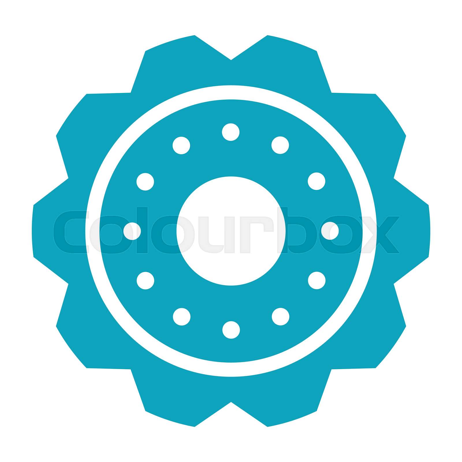 blue gear wheel engine cog icon | Stock vector | Colourbox