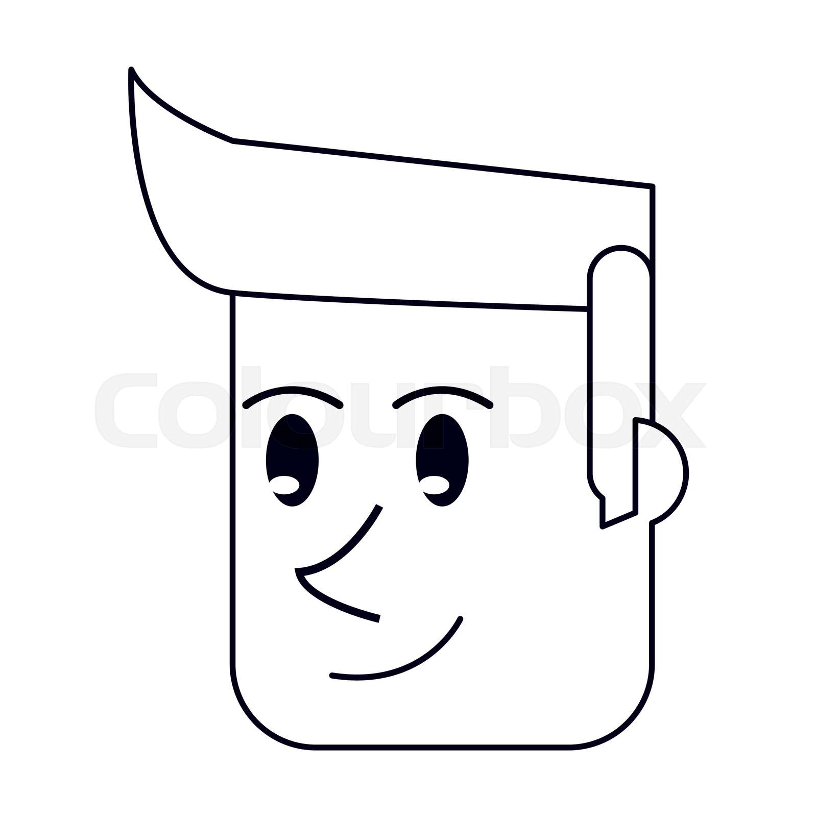 pictogram face man smiling design | Stock vector | Colourbox