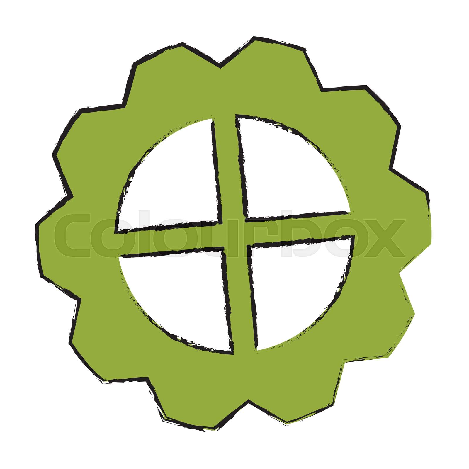 drawing gear wheel engine cog icon | Stock vector | Colourbox