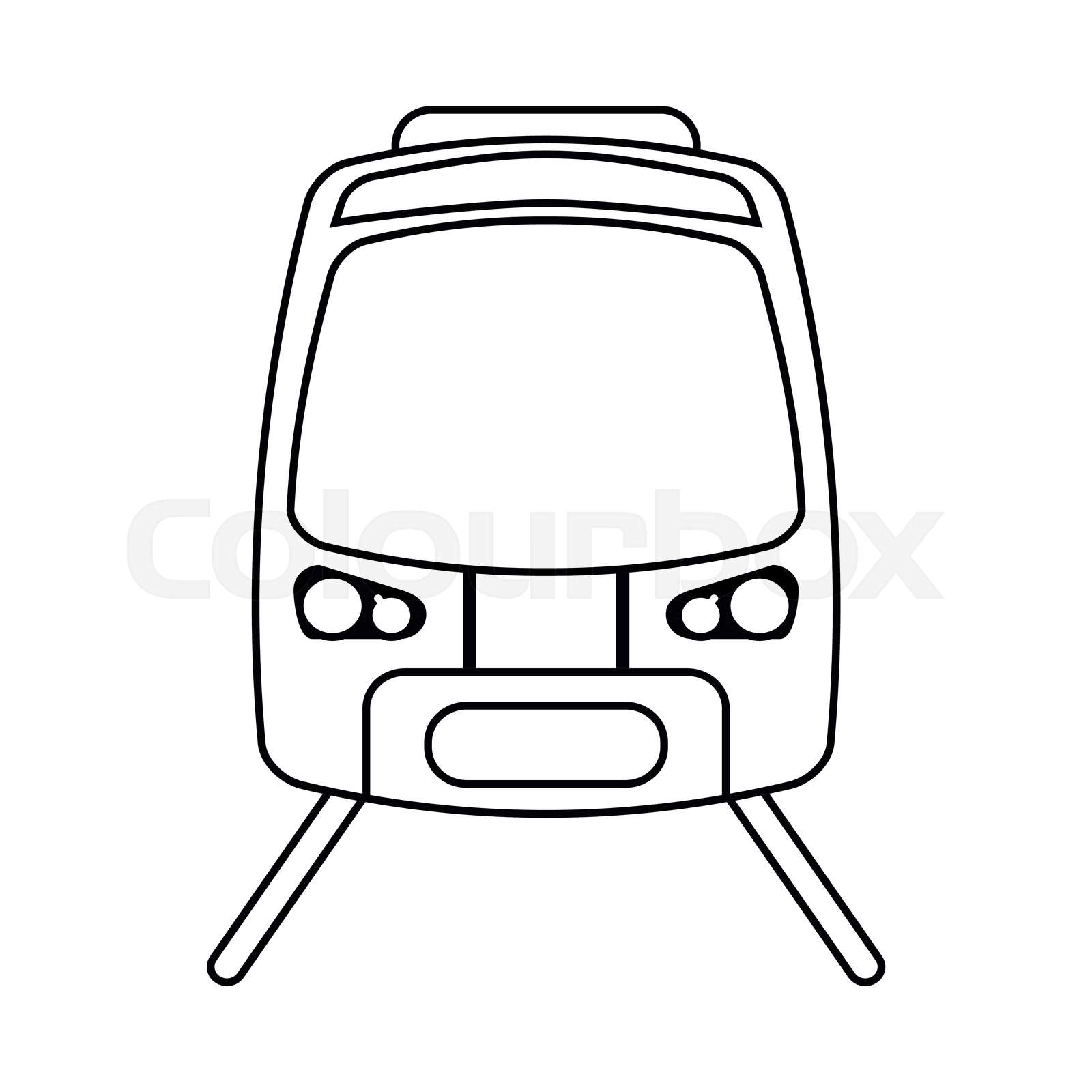 high speed train passenger rail road outline | Stock vector | Colourbox