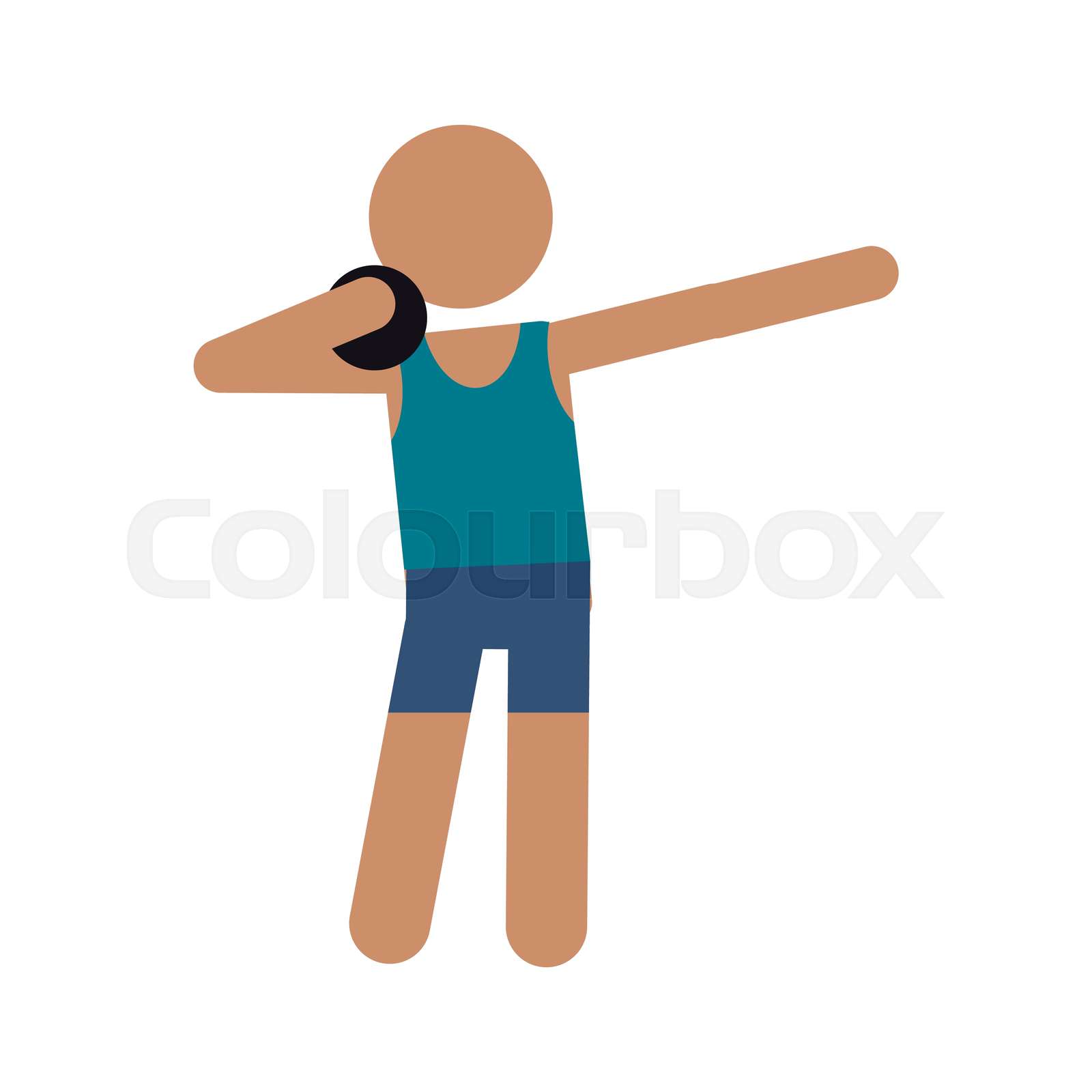 athletic shot put ball throwing | Stock vector | Colourbox