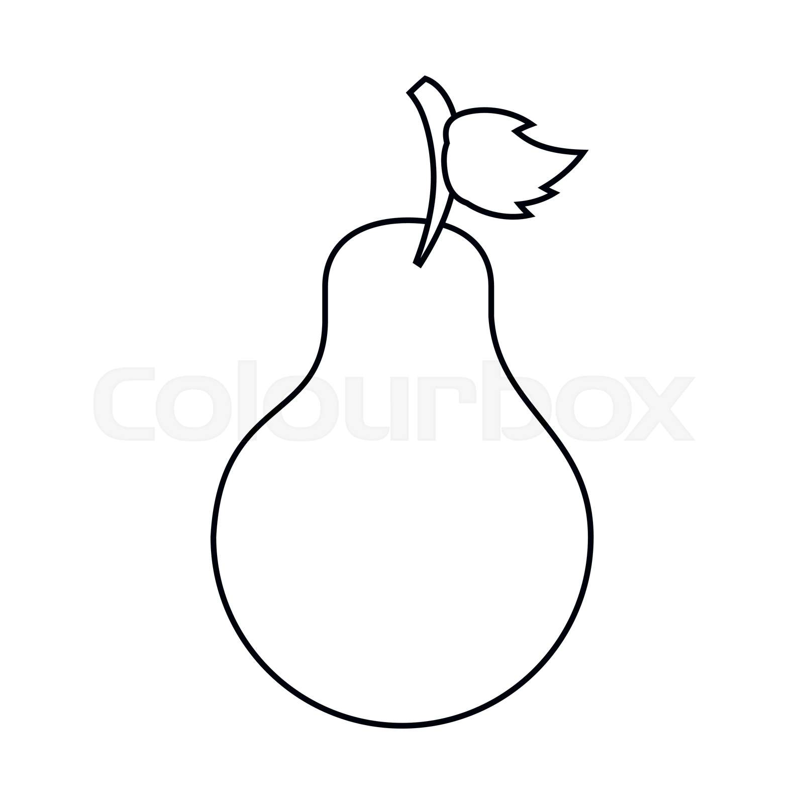 sweet pear fruit outline | Stock vector | Colourbox