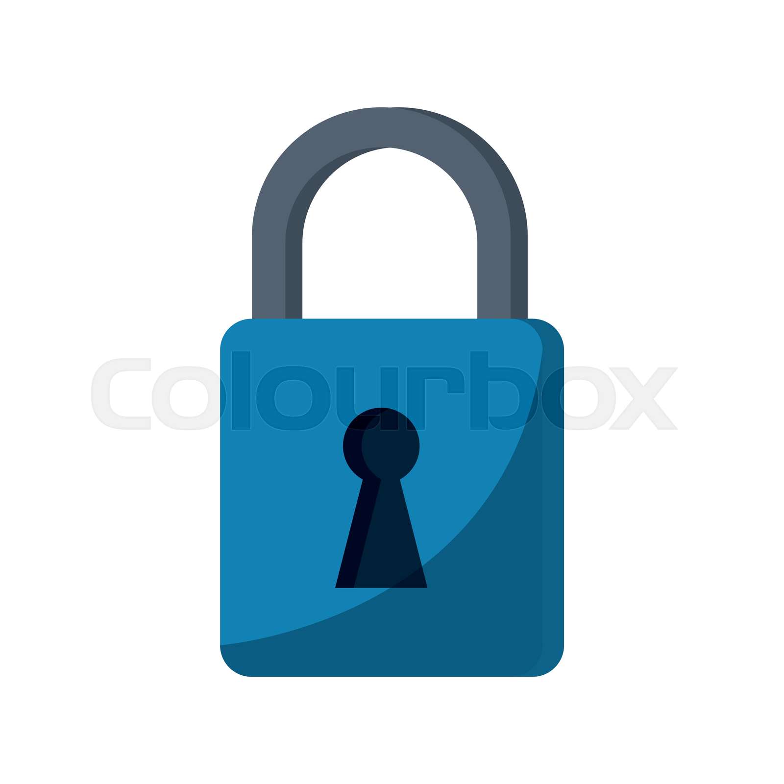 blue padlock lock secure digital | Stock vector | Colourbox