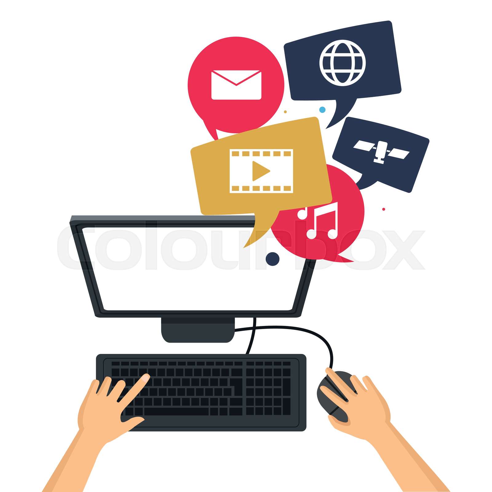 computer social media group icons | Stock vector | Colourbox