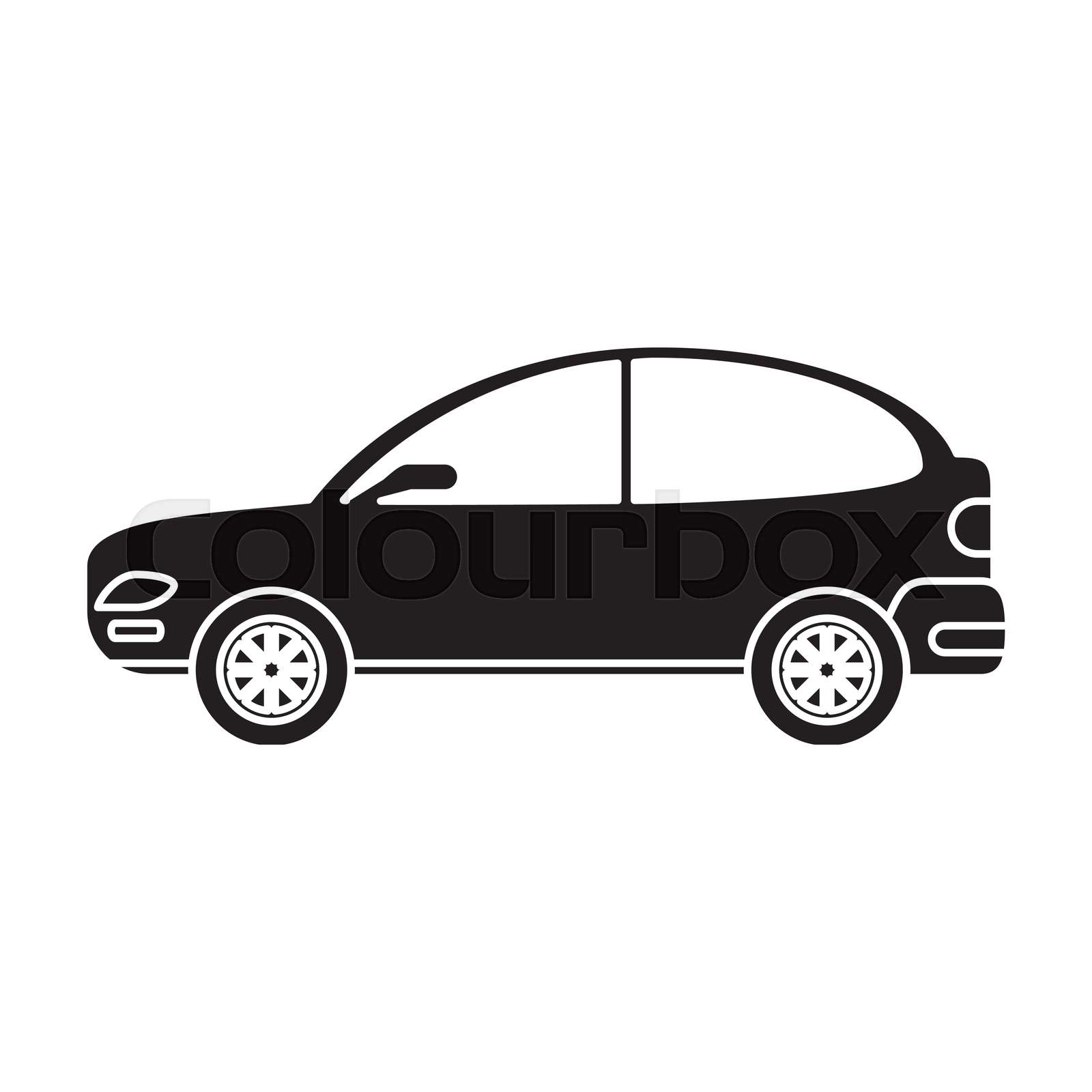 silhouette car coupe parking lot | Stock vector | Colourbox