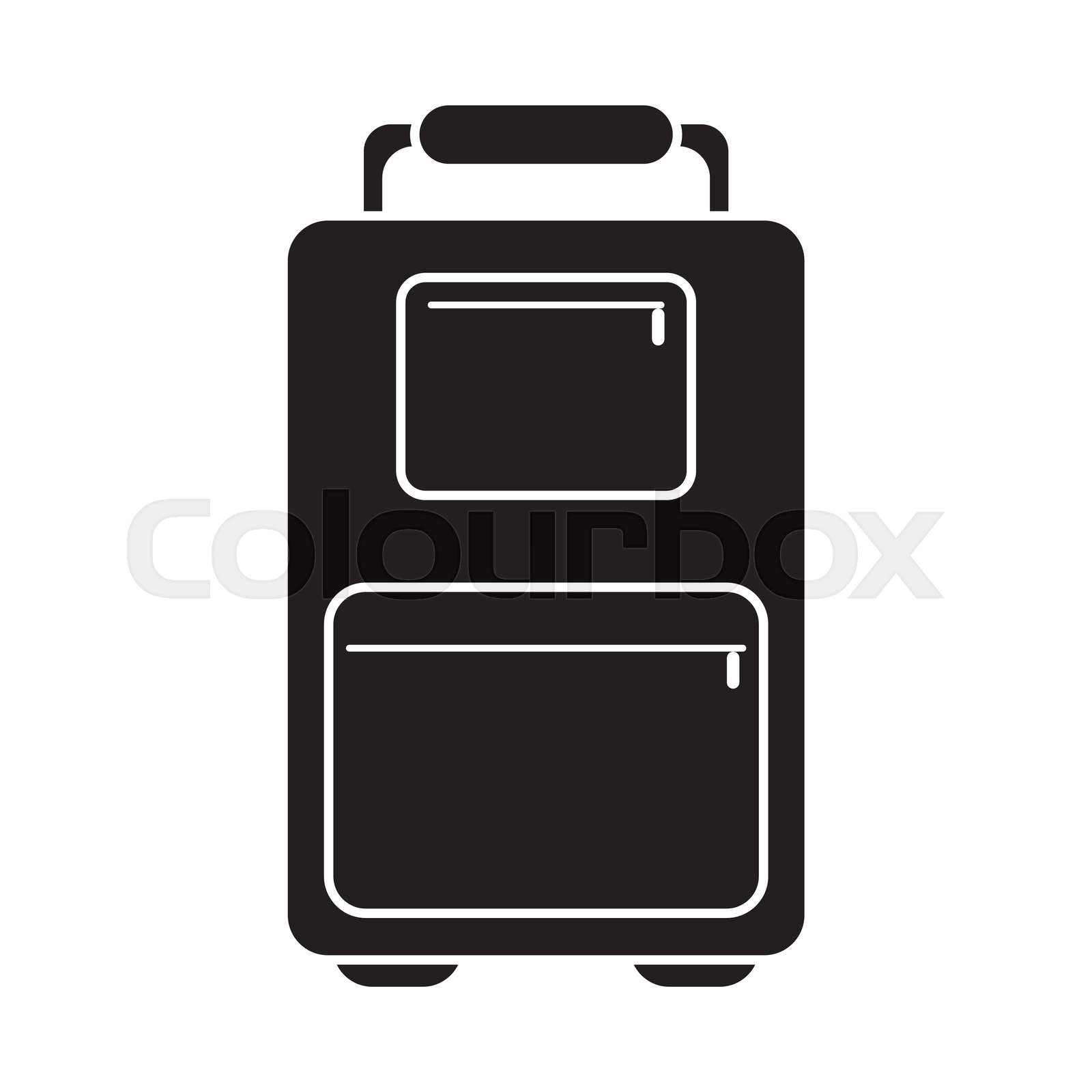 silhouette suitcase luggage travel handle | Stock vector | Colourbox