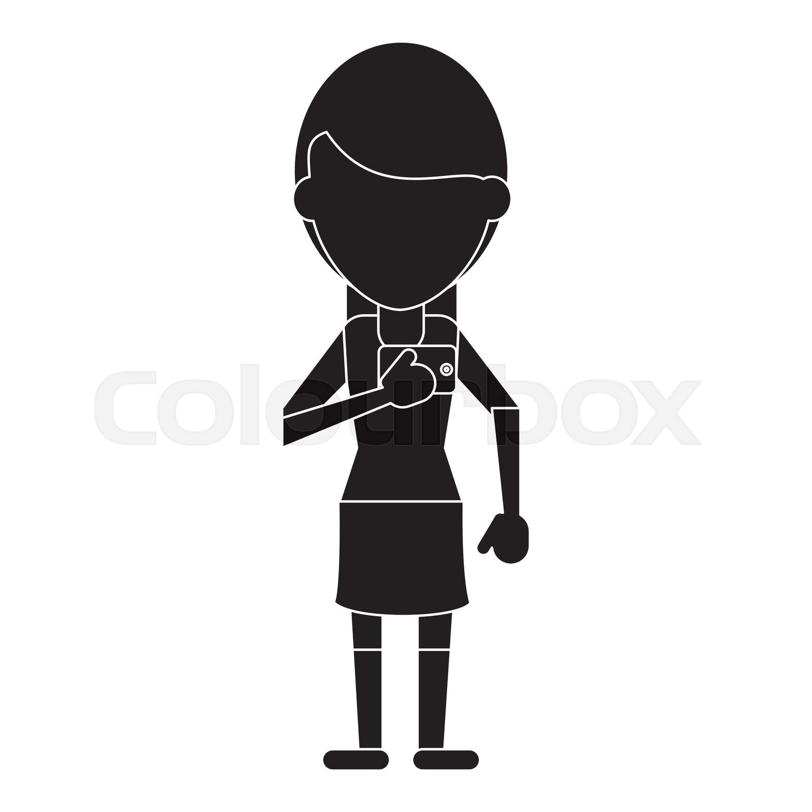 people user mobile phone media communication pictogram | Stock vector ...