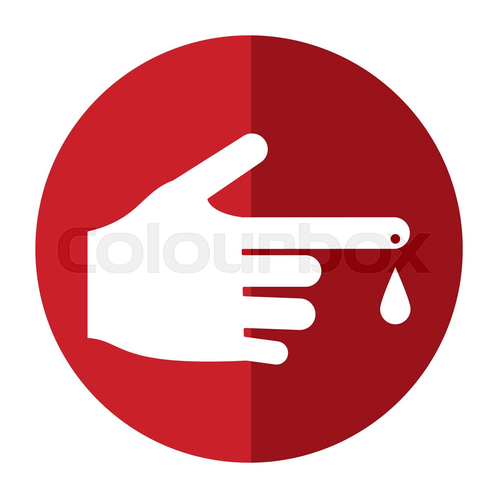 hand blood drop symbol shadow | Stock vector | Colourbox