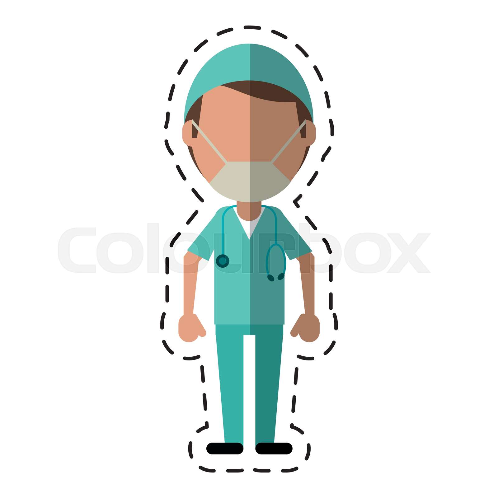 cartoon male surgeon medical professional | Stock vector | Colourbox