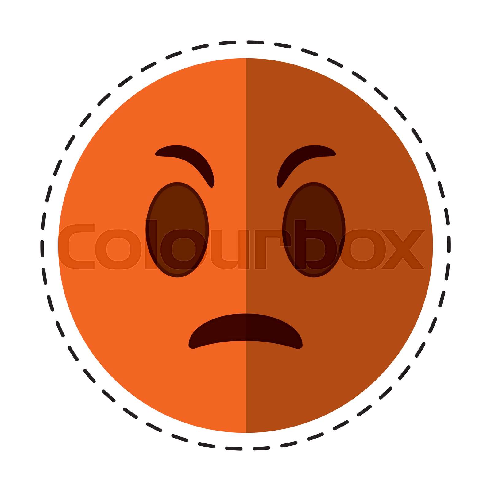 cartoon angry emoticon funny icon | Stock vector | Colourbox