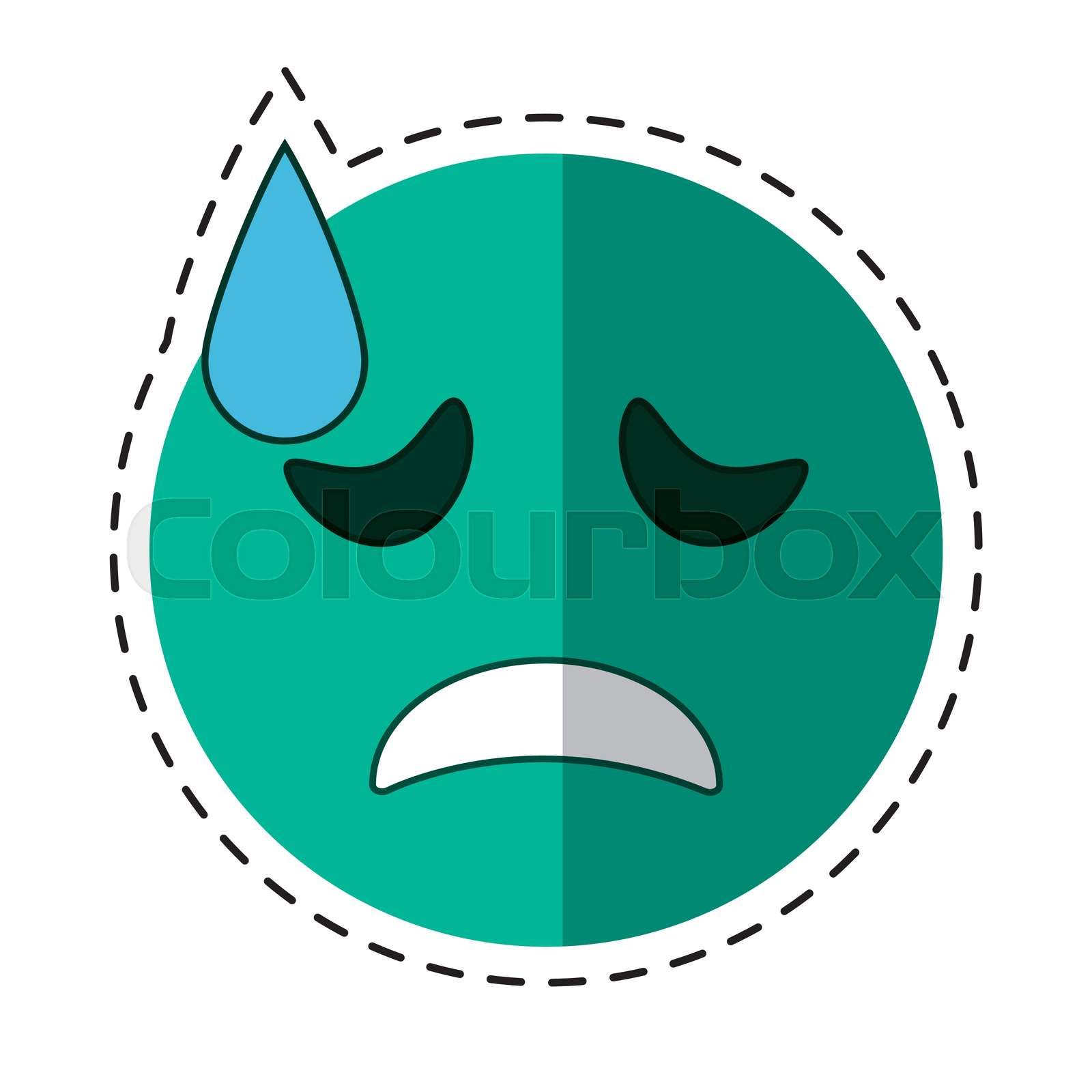 cartoon crying face emoticon funny | Stock vector | Colourbox