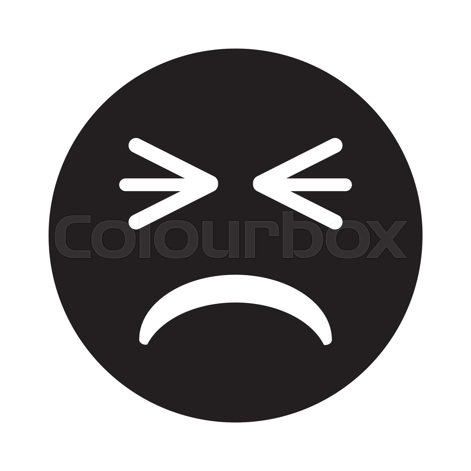 unhappy face emoticon funny pictogram | Stock vector | Colourbox