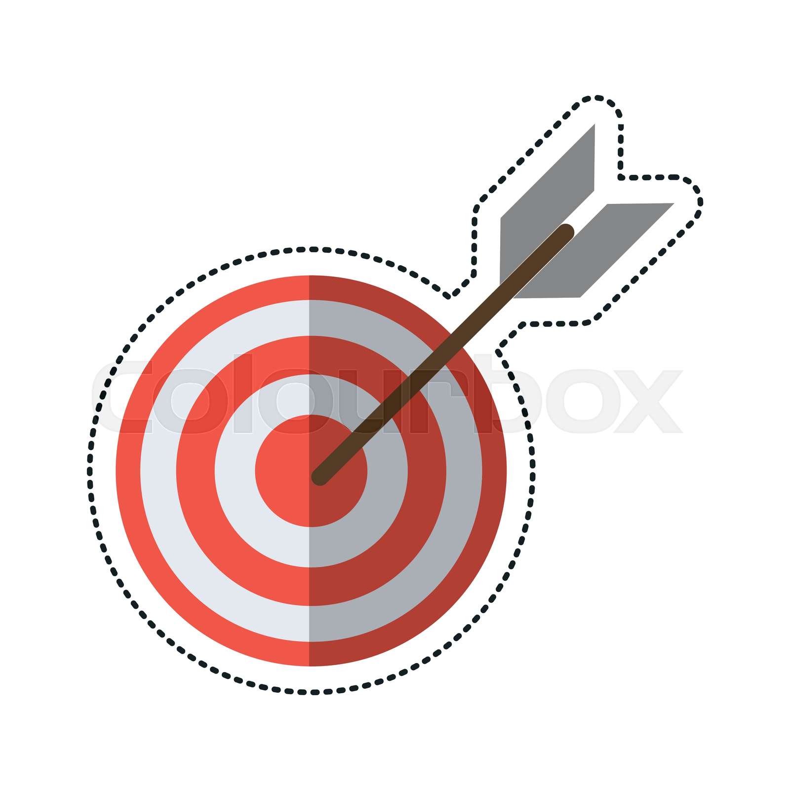 cartoon target arrow strategy market | Stock vector | Colourbox