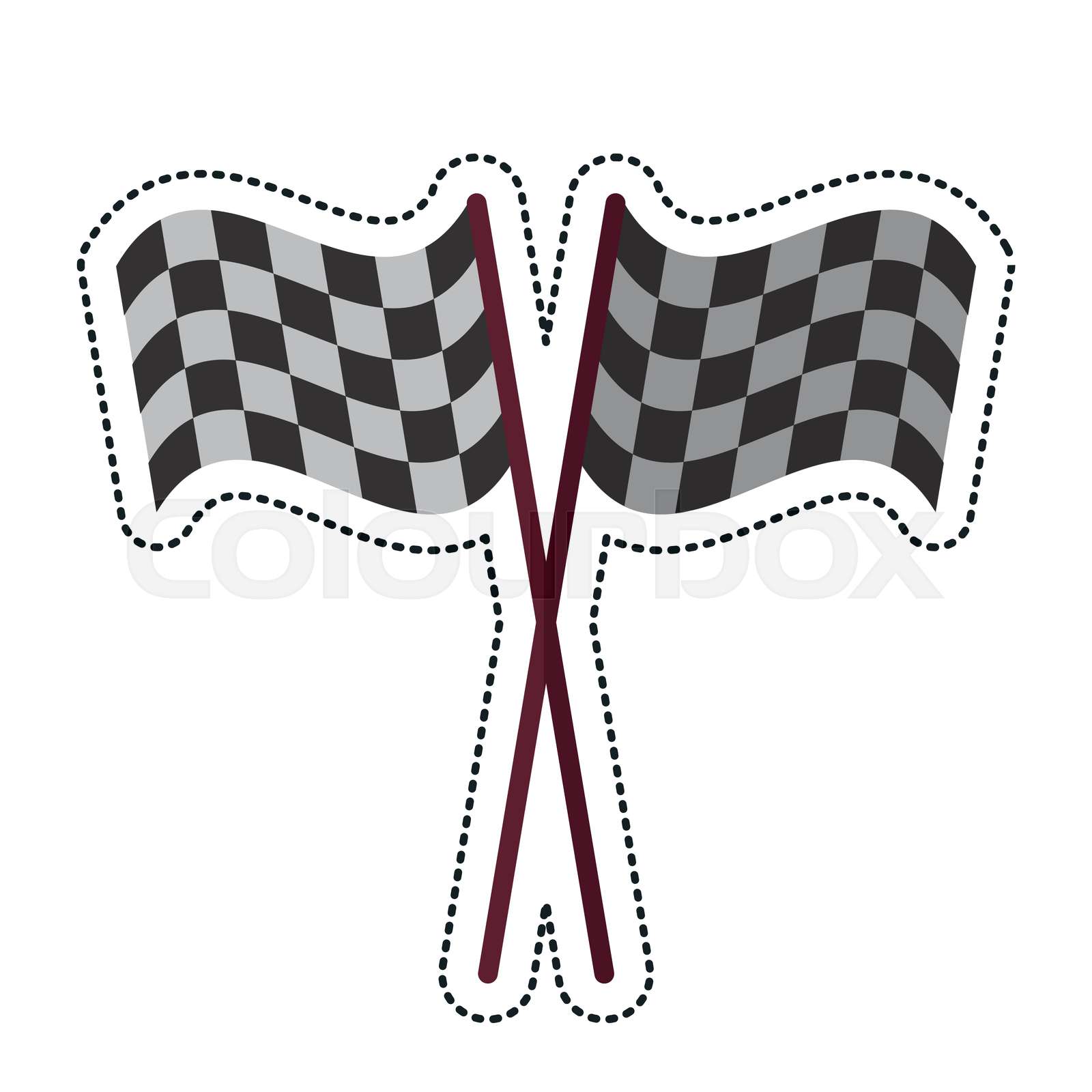 cartoon crossed flag start racing design | Stock vector | Colourbox