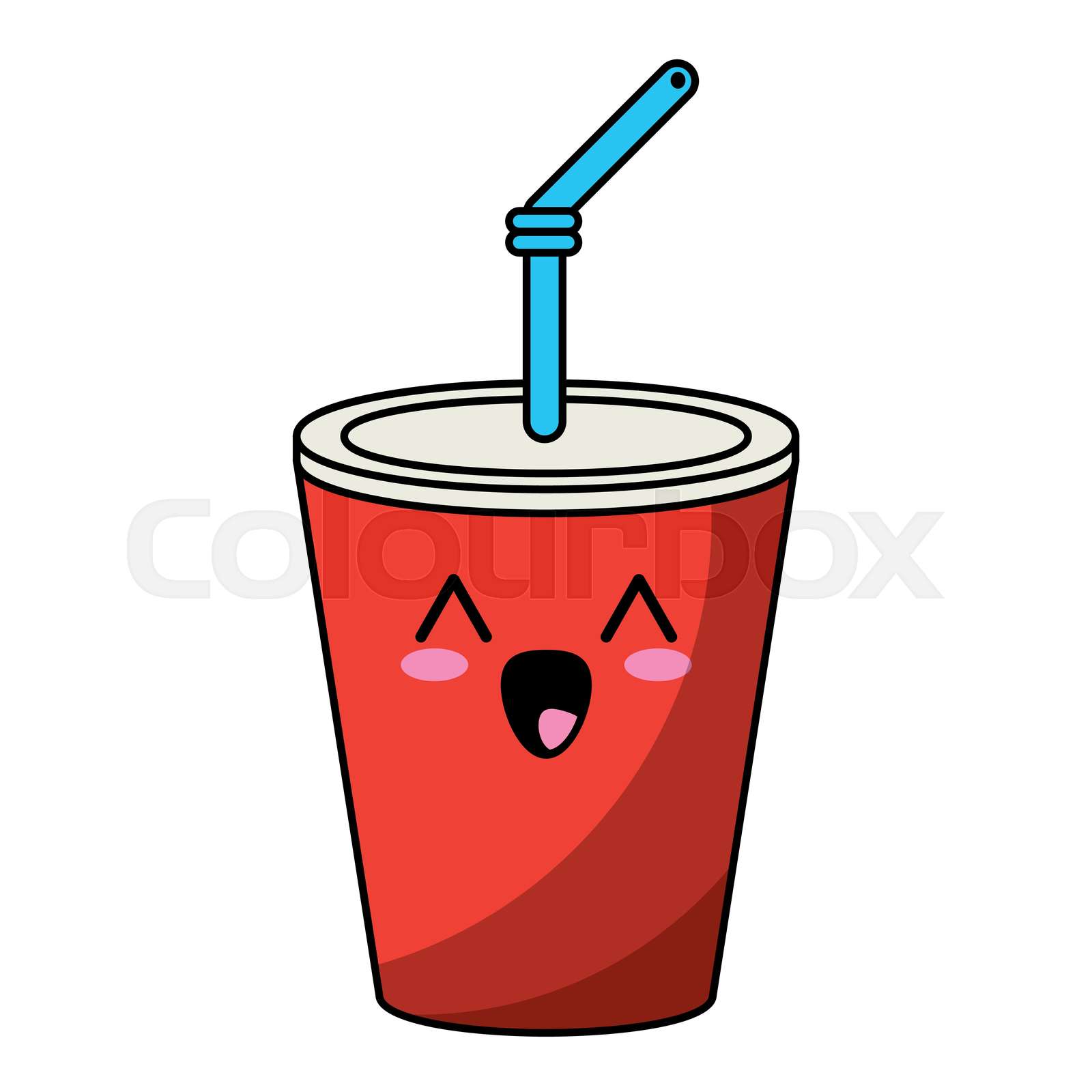 kawaii plastic cup drink cola | Stock vector | Colourbox