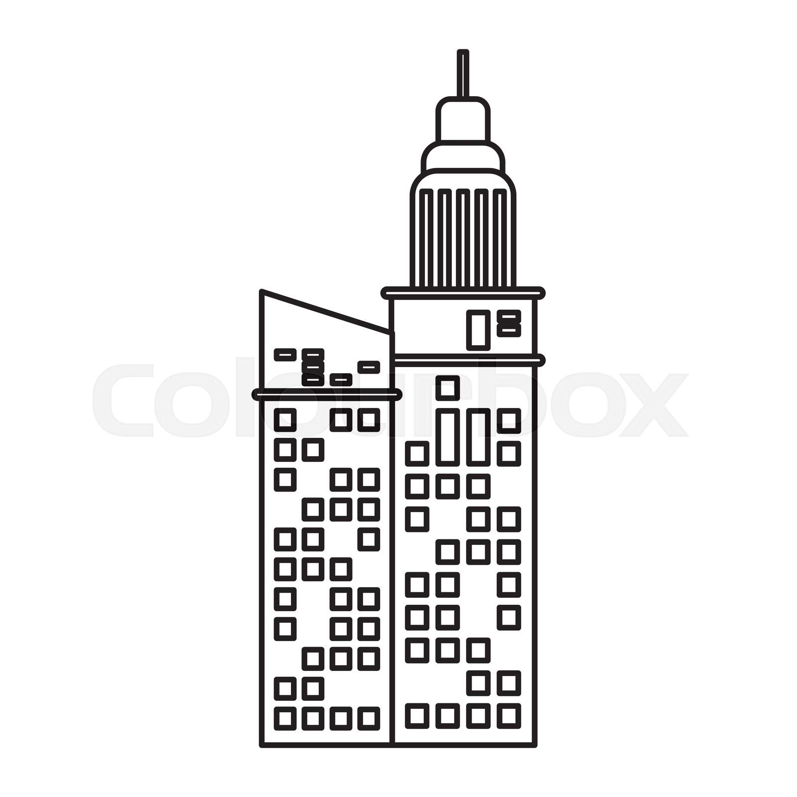 building facade apartments outline | Stock vector | Colourbox