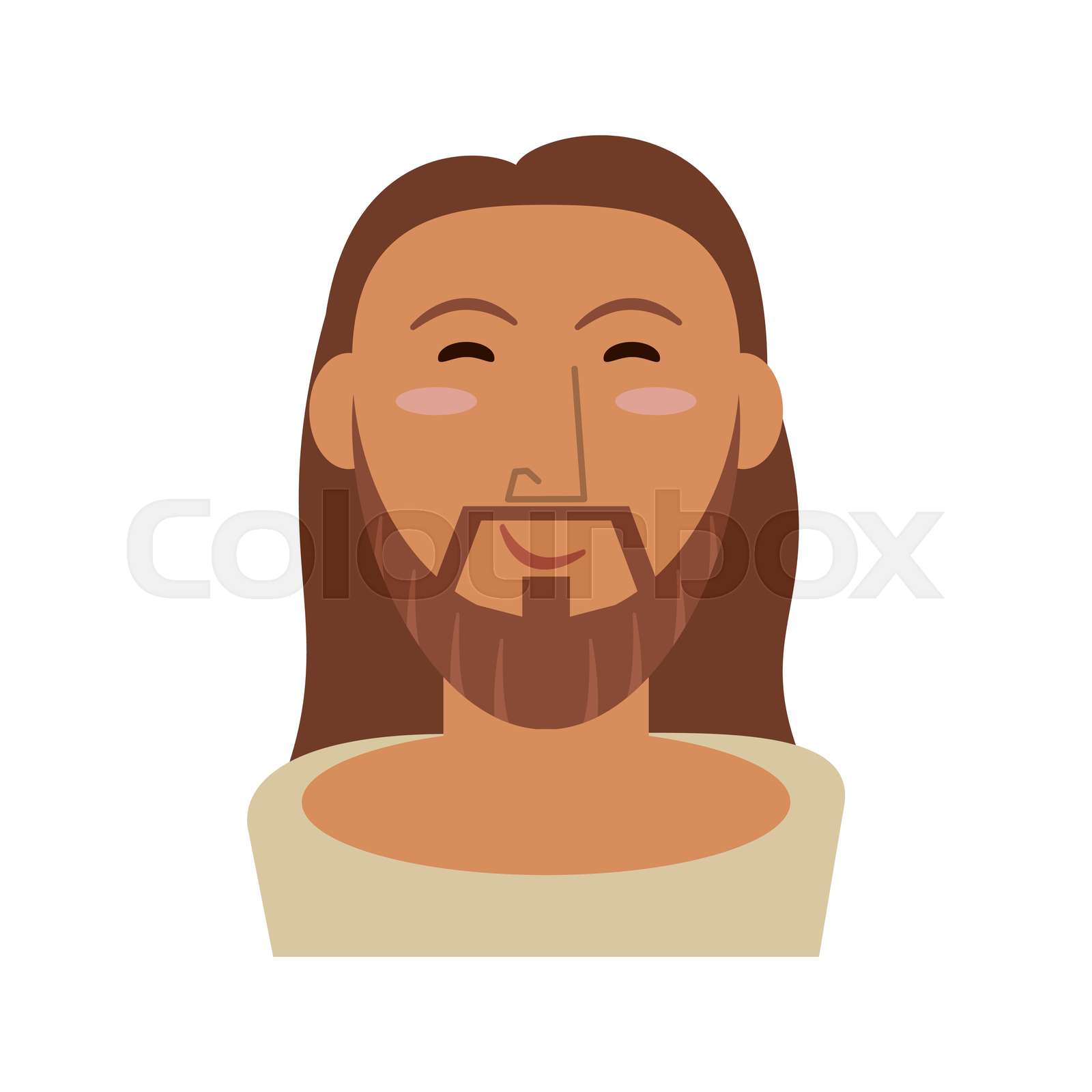 portrait jesus christ happy face | Stock vector | Colourbox